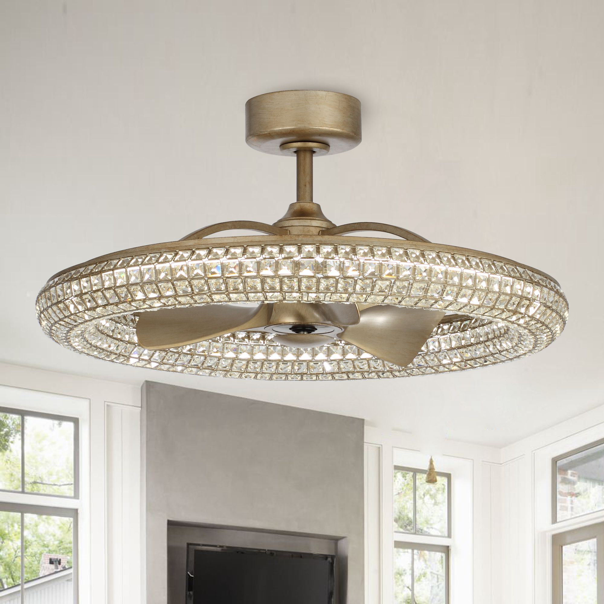 Parrot Uncle 33" 3 - Blade LED Chandelier Ceiling Fan with Remote ...