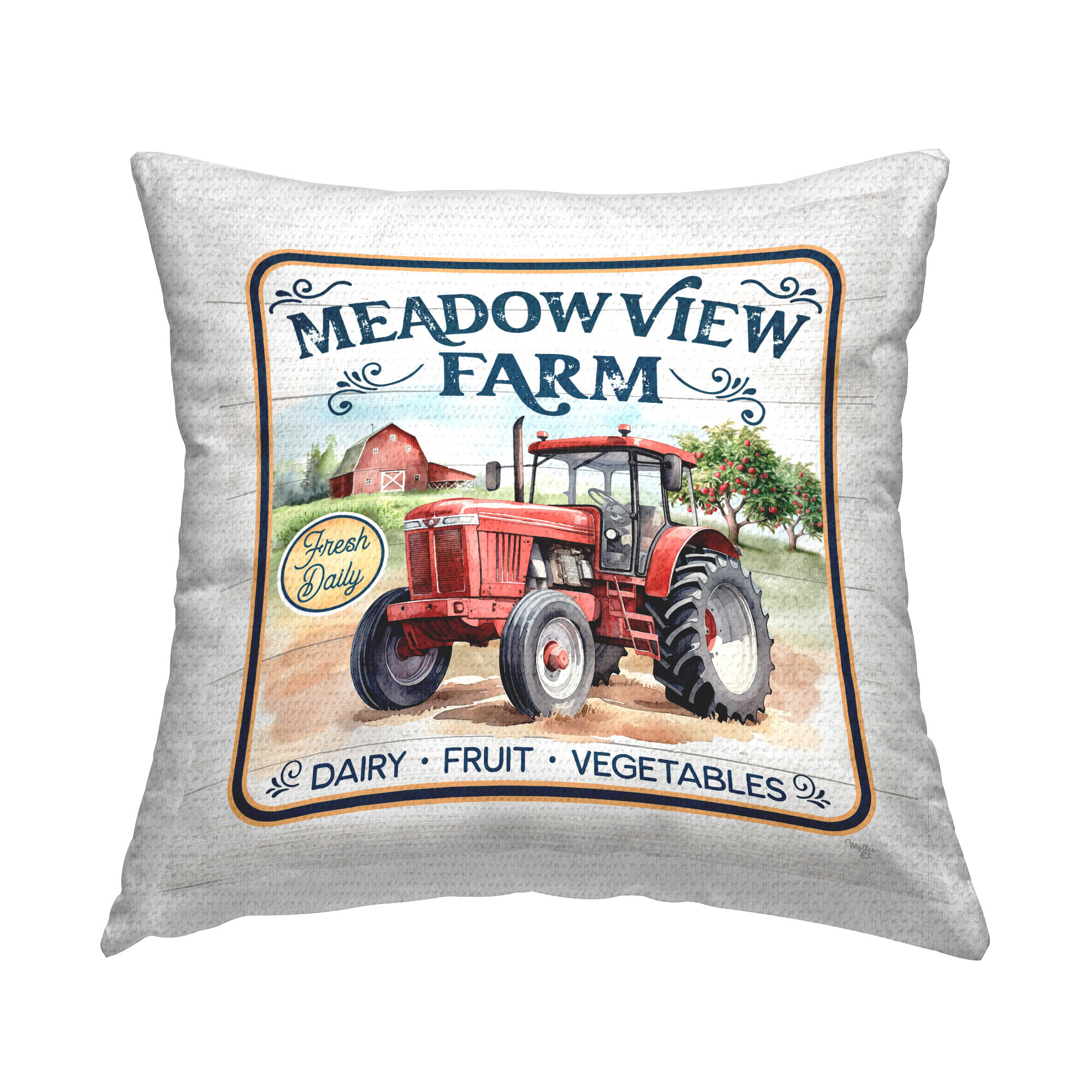 Stupell Industries Meadowview Farm Tractor Printed Outdoor Throw Pillow ...