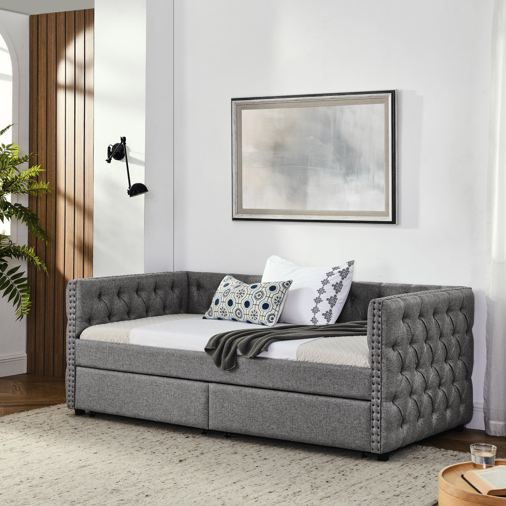 Lark Manor Upholstered Twin Size Daybed With Two Drawers, - Wayfair Canada