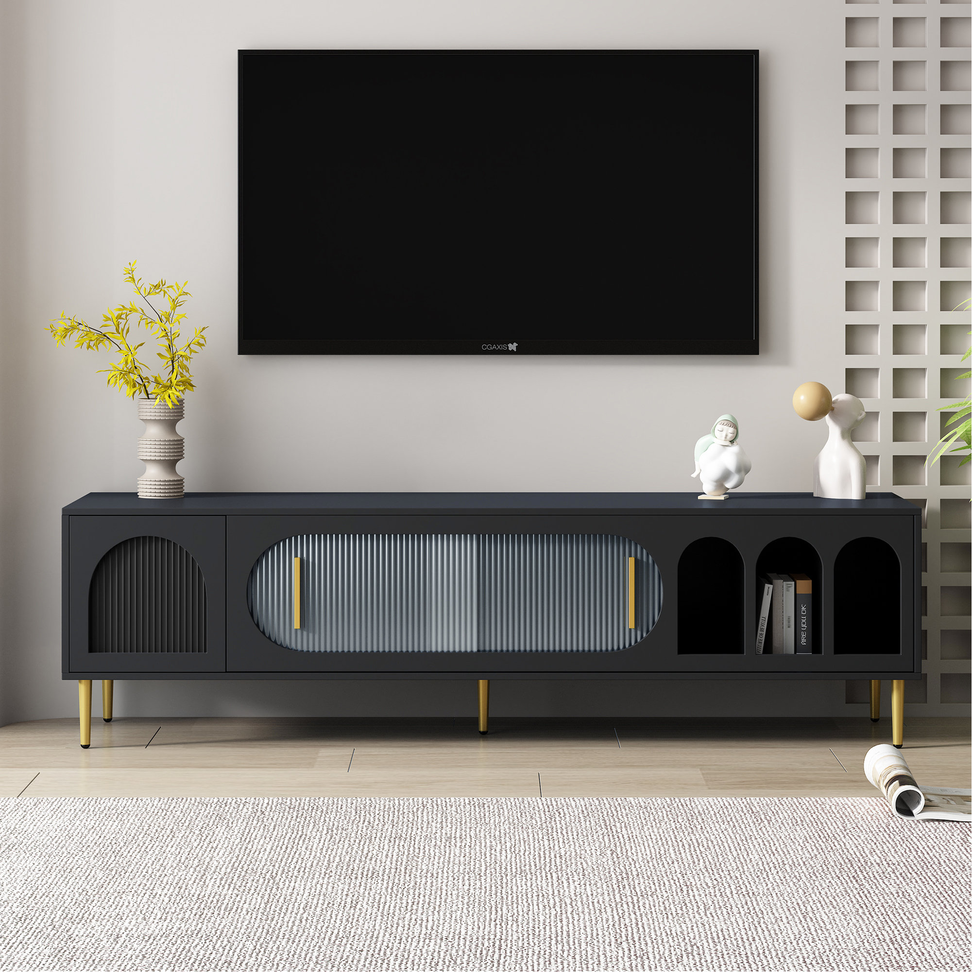 Everly Quinn TV Stand For Up To 70 Inch, Entertainment Center With ...