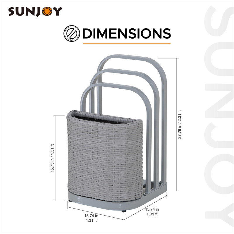 Sunjoy Rust-proof Aluminum Pool Float Storage Rack, 16 Inch Outdoor ...