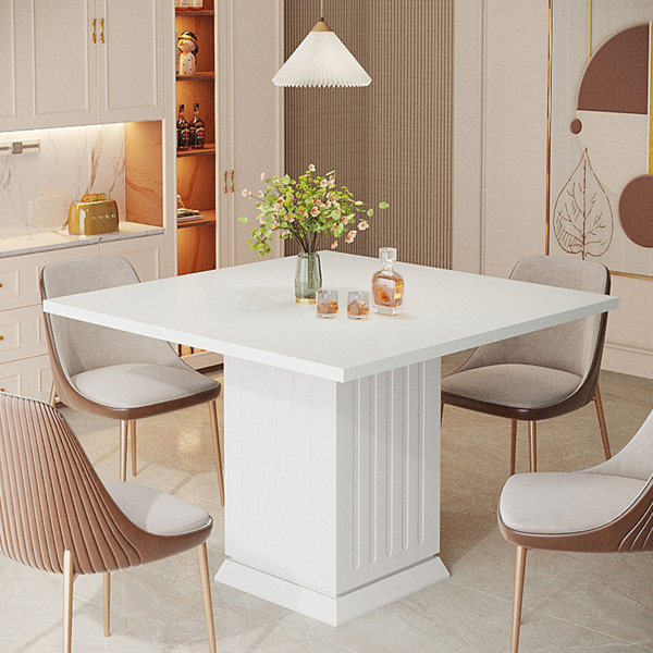 Ebern Designs Modern Square Dining Table For 4 People For Kitchen ...