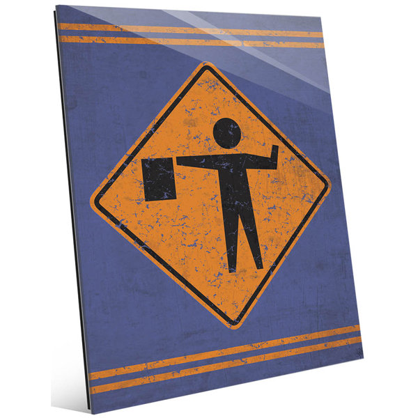 Click Wall Art 'Flagger Ahead' Graphic Art on Glass - Wayfair Canada