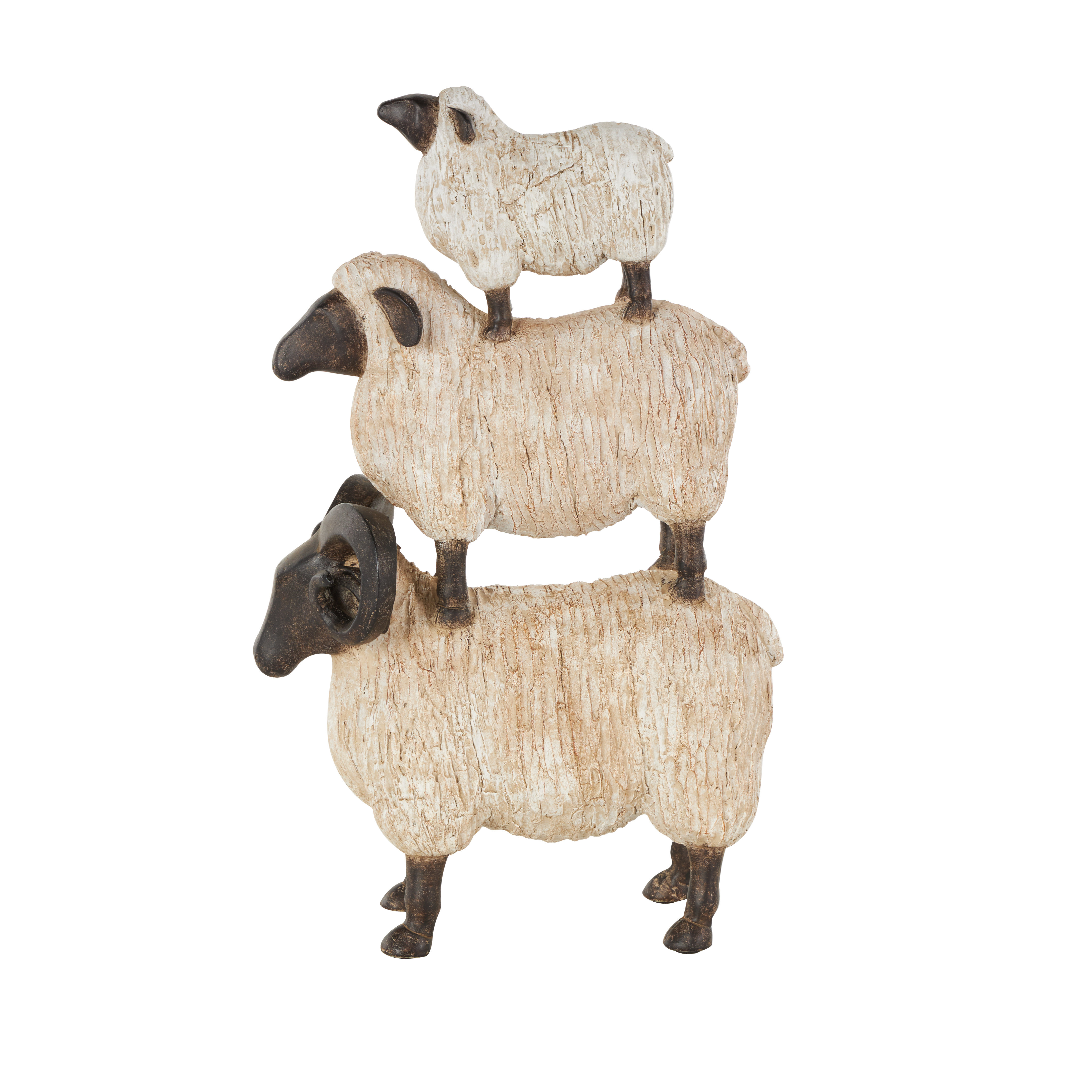 August Grove® Cole And Grey Polystone Stacked Sheep Decorative ...
