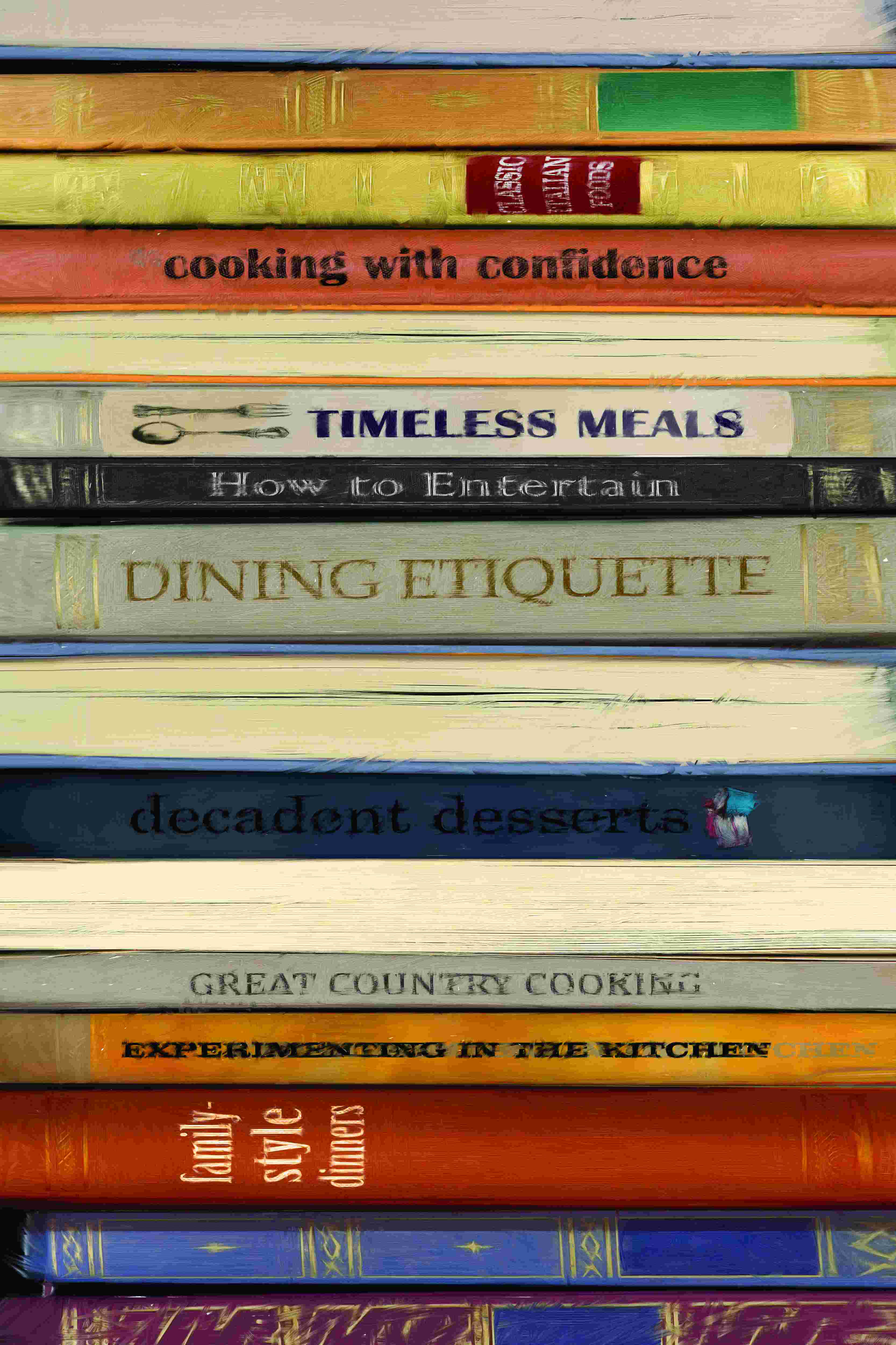 Trinx Stacked Cookbooks - Wrapped Canvas Graphic Art | Wayfair