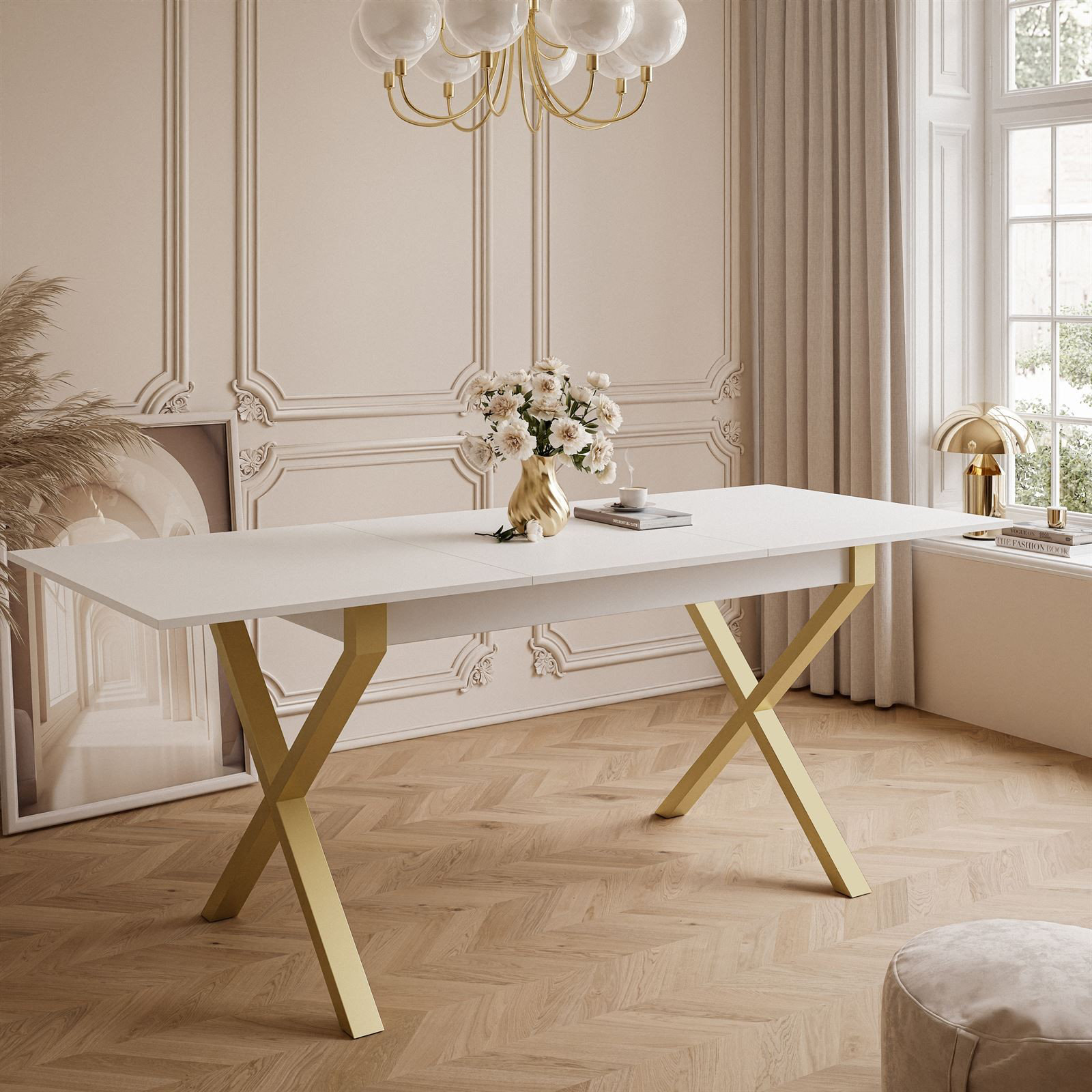 Fairmont Park Courtnay Extendable table 140 cm, "X" legs | Wayfair.co.uk