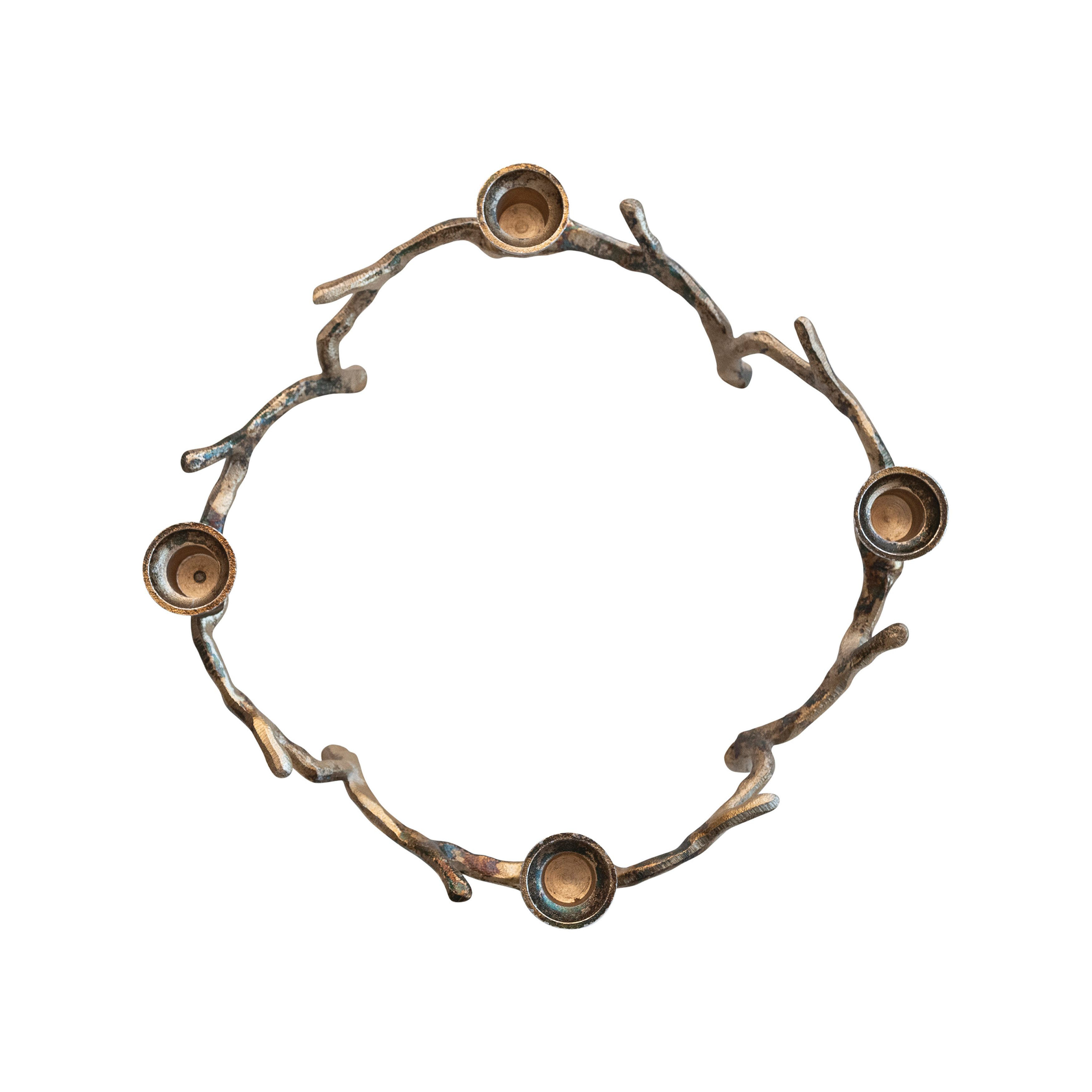 Millwood Pines Aluminum Wreath Advent Taper Candleholder | Wayfair