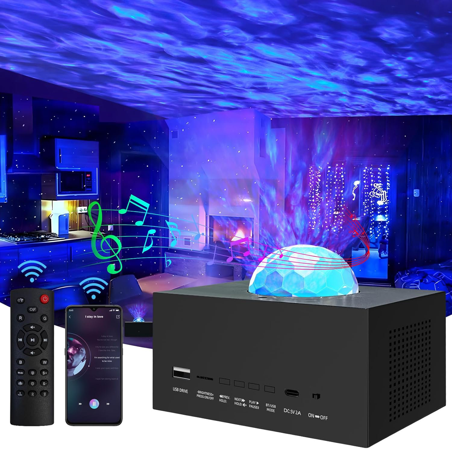 YESCAD Multiple Colours LED Night Light Galaxy Projector - Wayfair Canada