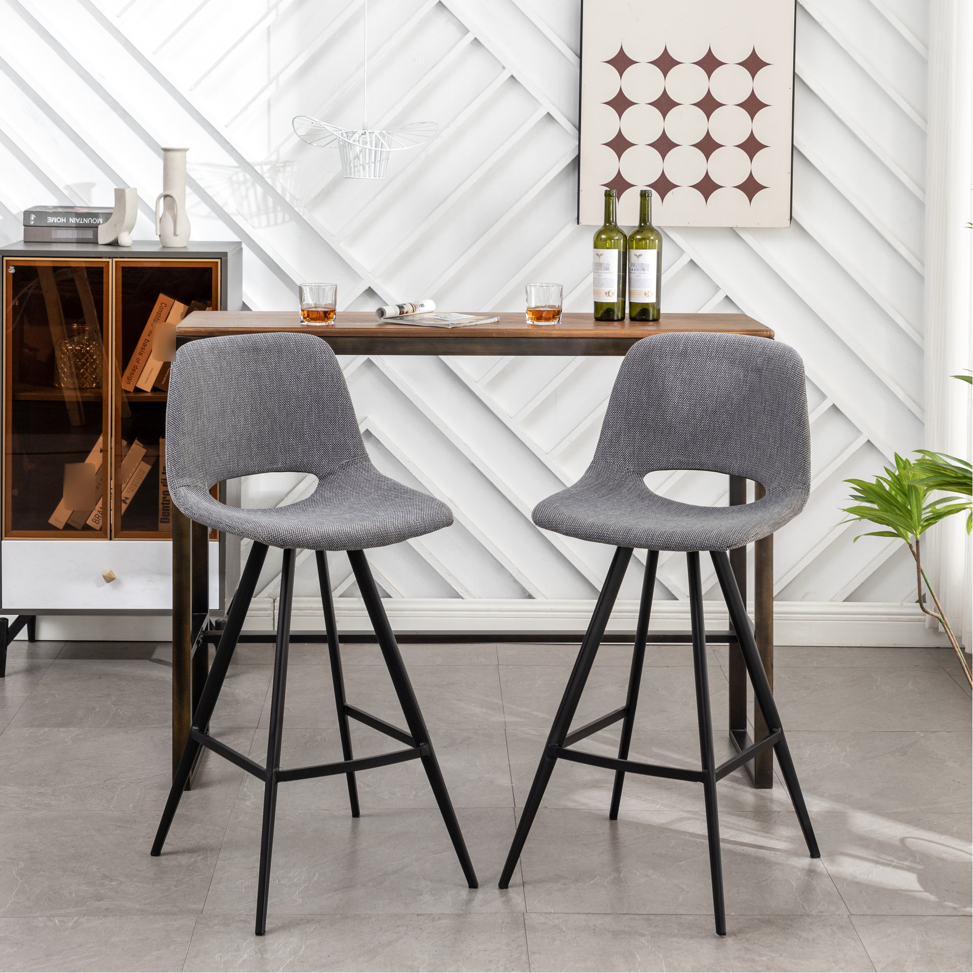 Latitude Run® 28.25" Counter Height Stools Of 2 In Radiant Orange ...