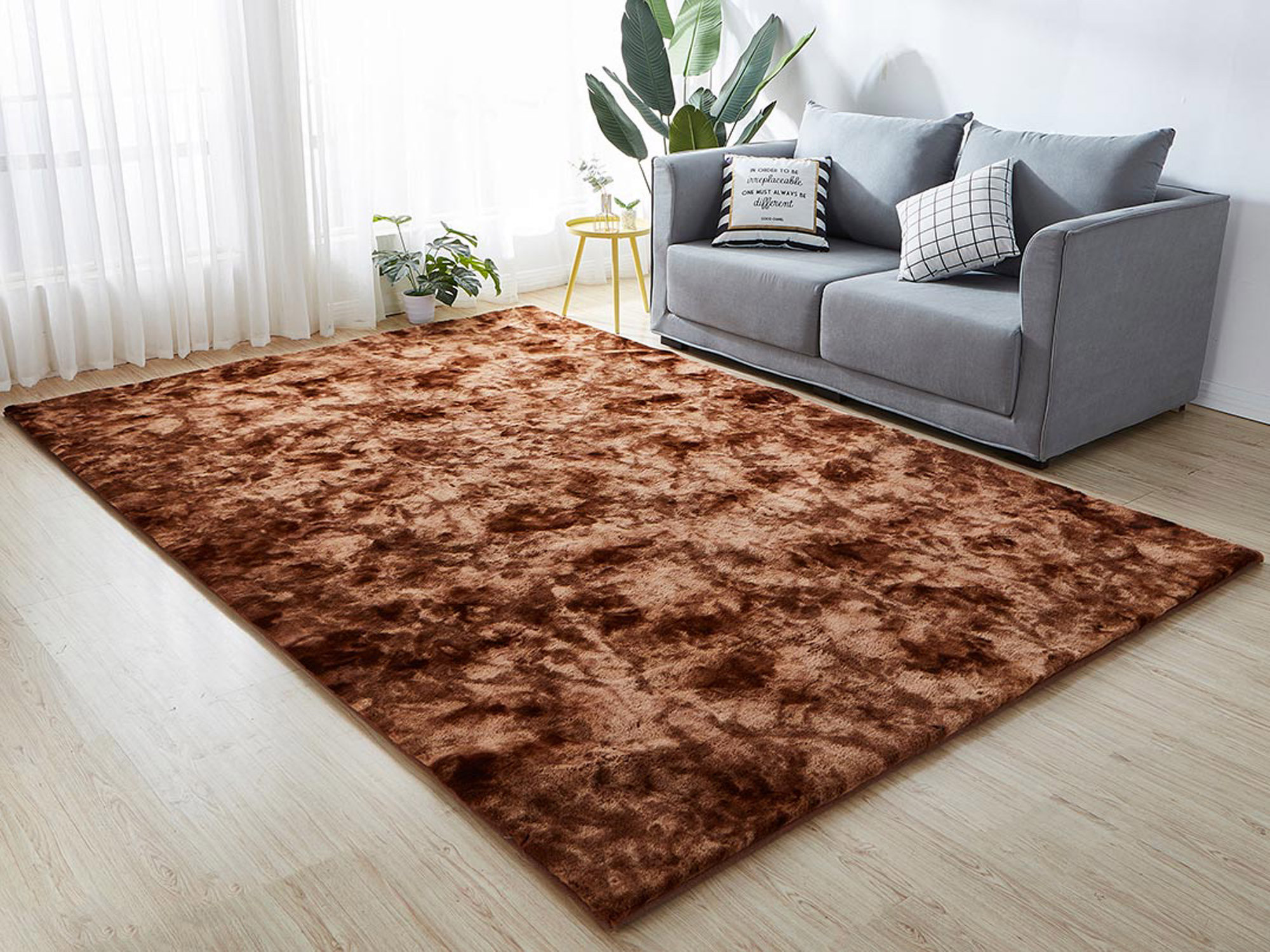 Everly Quinn Lily Luxury Chinchilla Faux Fur Rectangular Area Rug | Wayfair