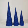The Holiday Aisle® 3 Pack of Blue Mesh Cone Trees & Reviews | Wayfair