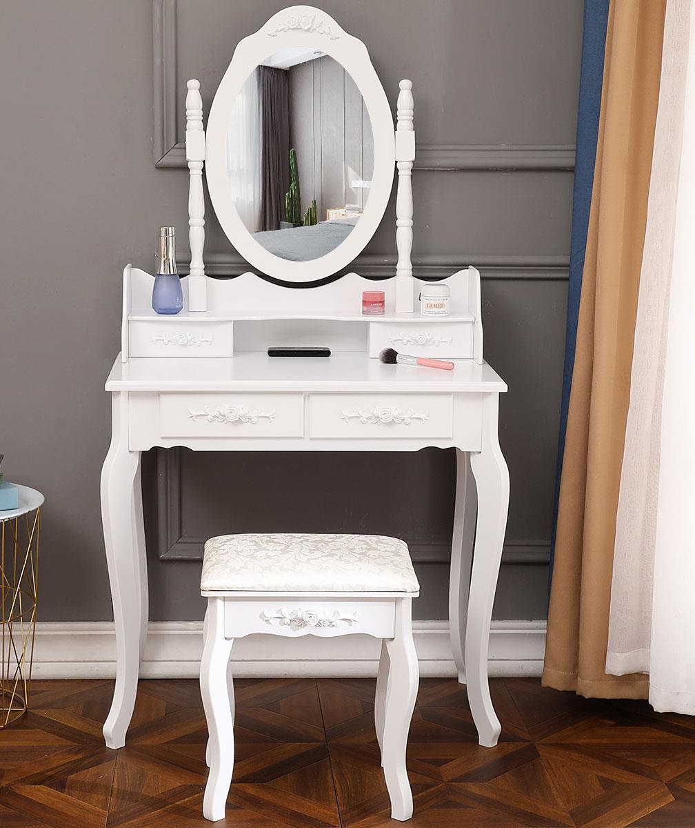 Blue Elephant Damascus Dressing Table Set with Mirror | Wayfair.ie