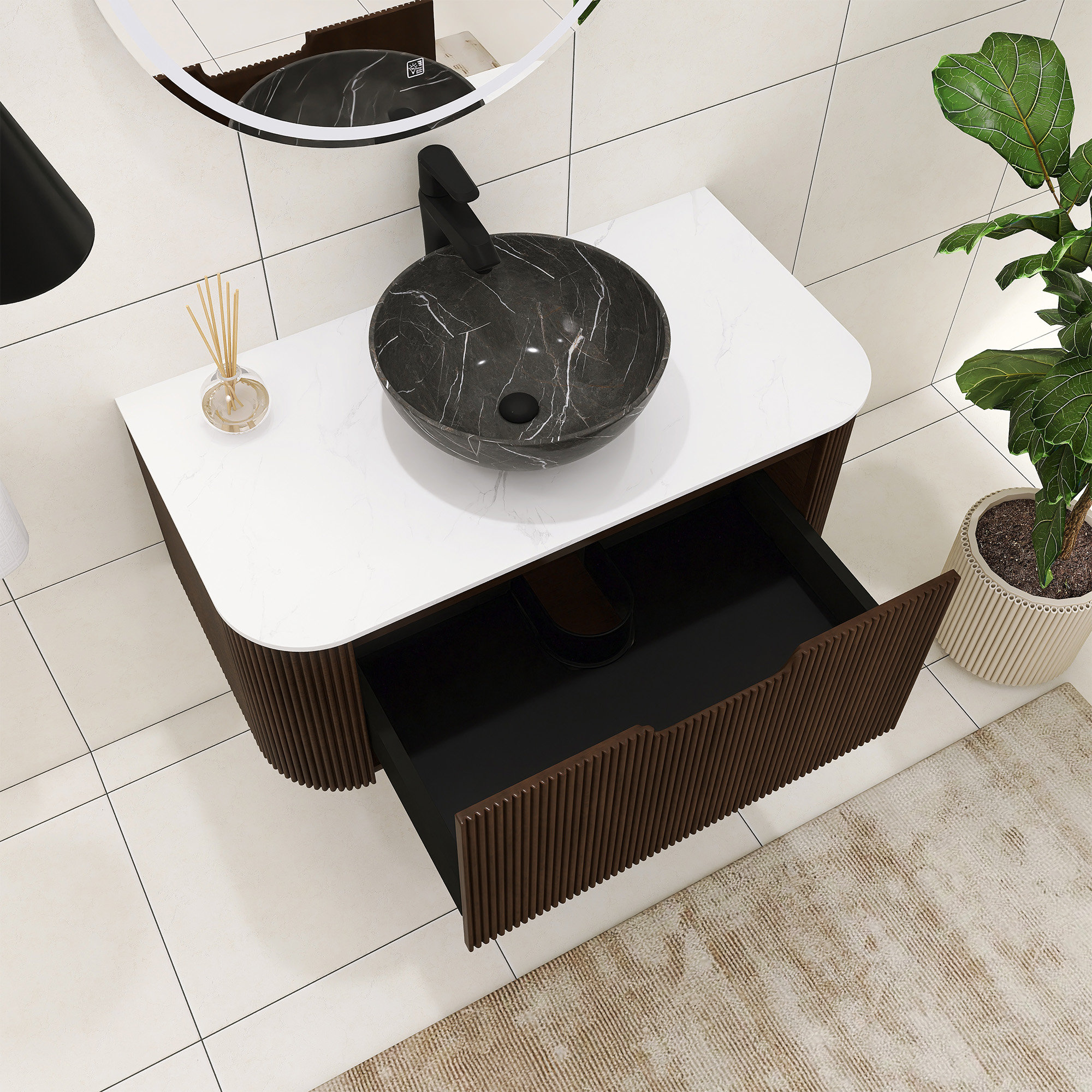 Latitude Run® 48" Bathroom Vanity With Sink, Wall-Mounted Floating ...