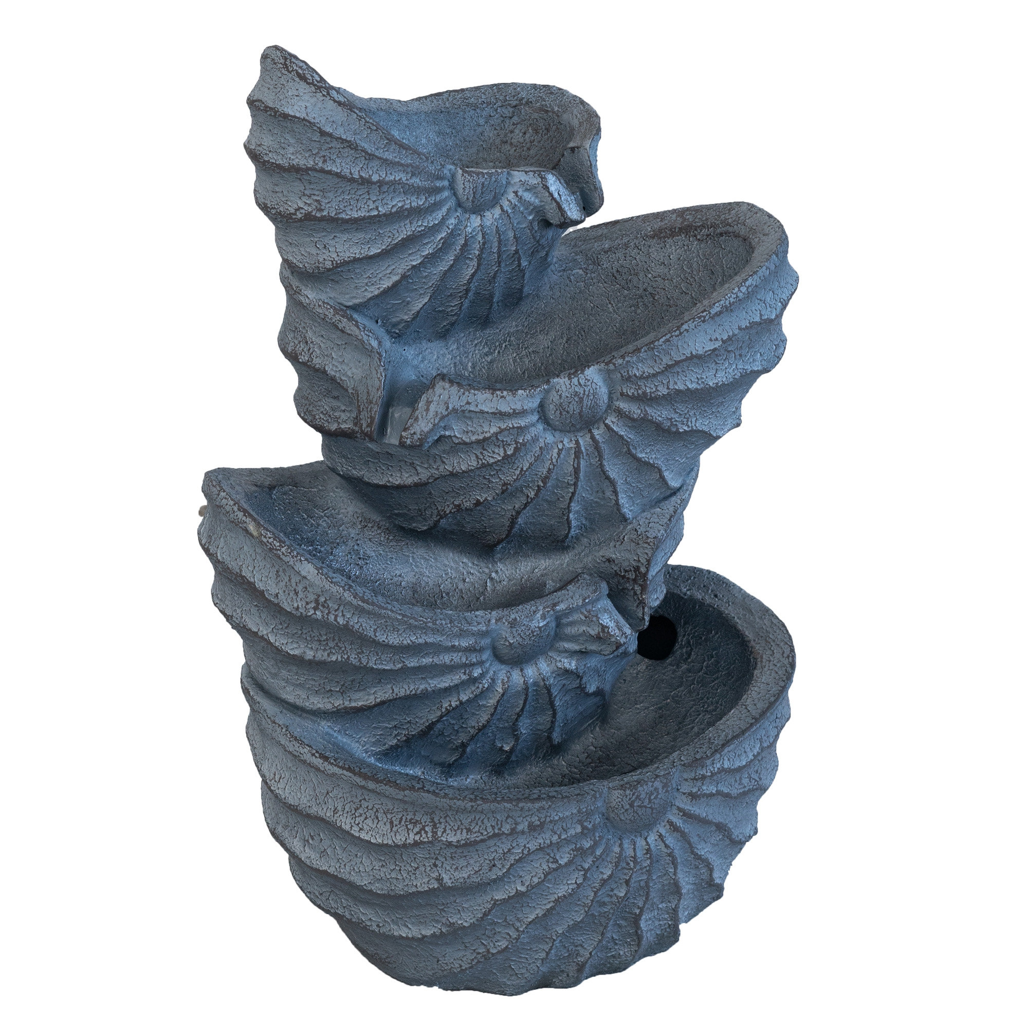 Breakwater Bay 13.4X9.4X21.5" Decorative 4 Tier Blue Nautilus Shell ...