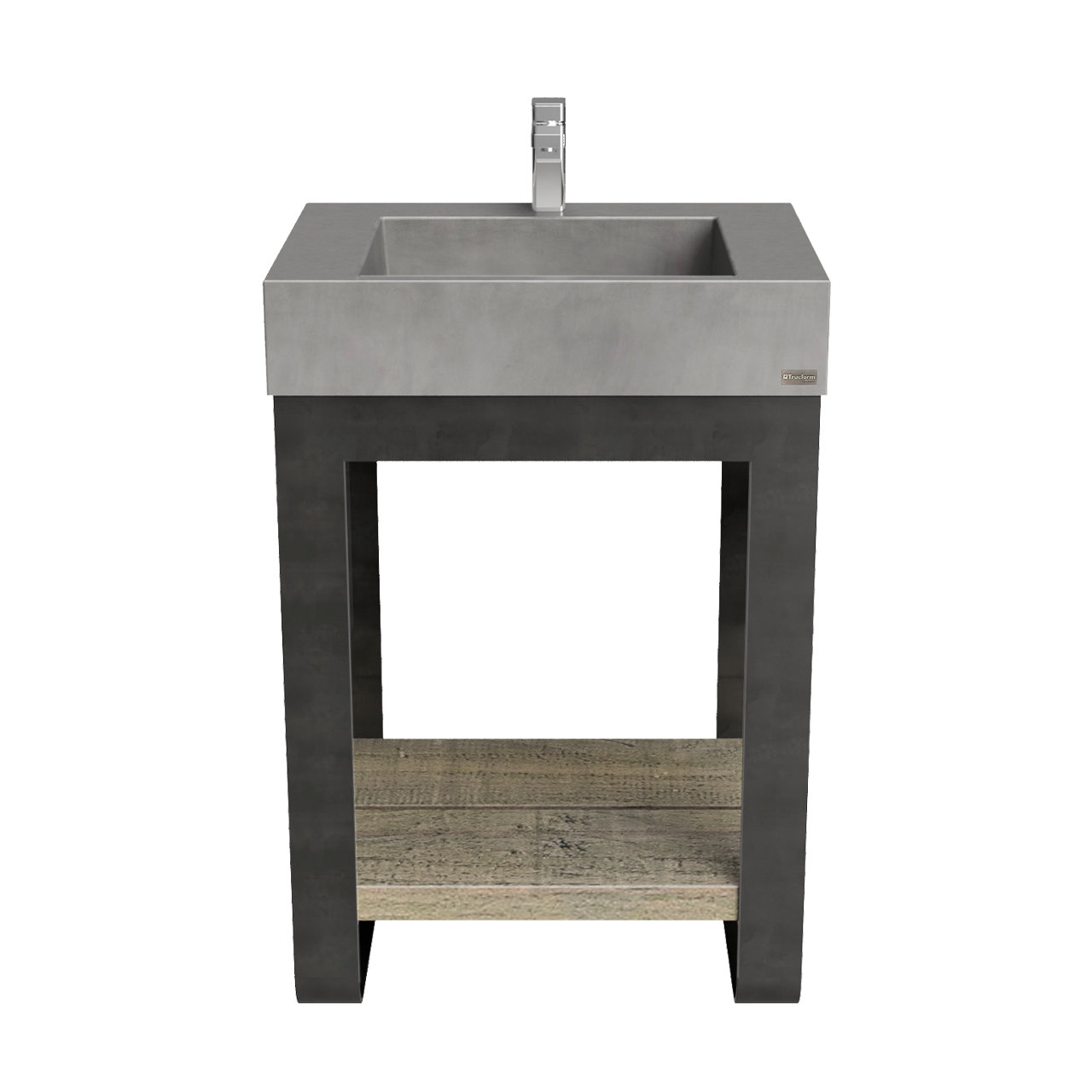 Trueform Concrete Outland 24 Inch Steel Vanity Base with Modern Half ...