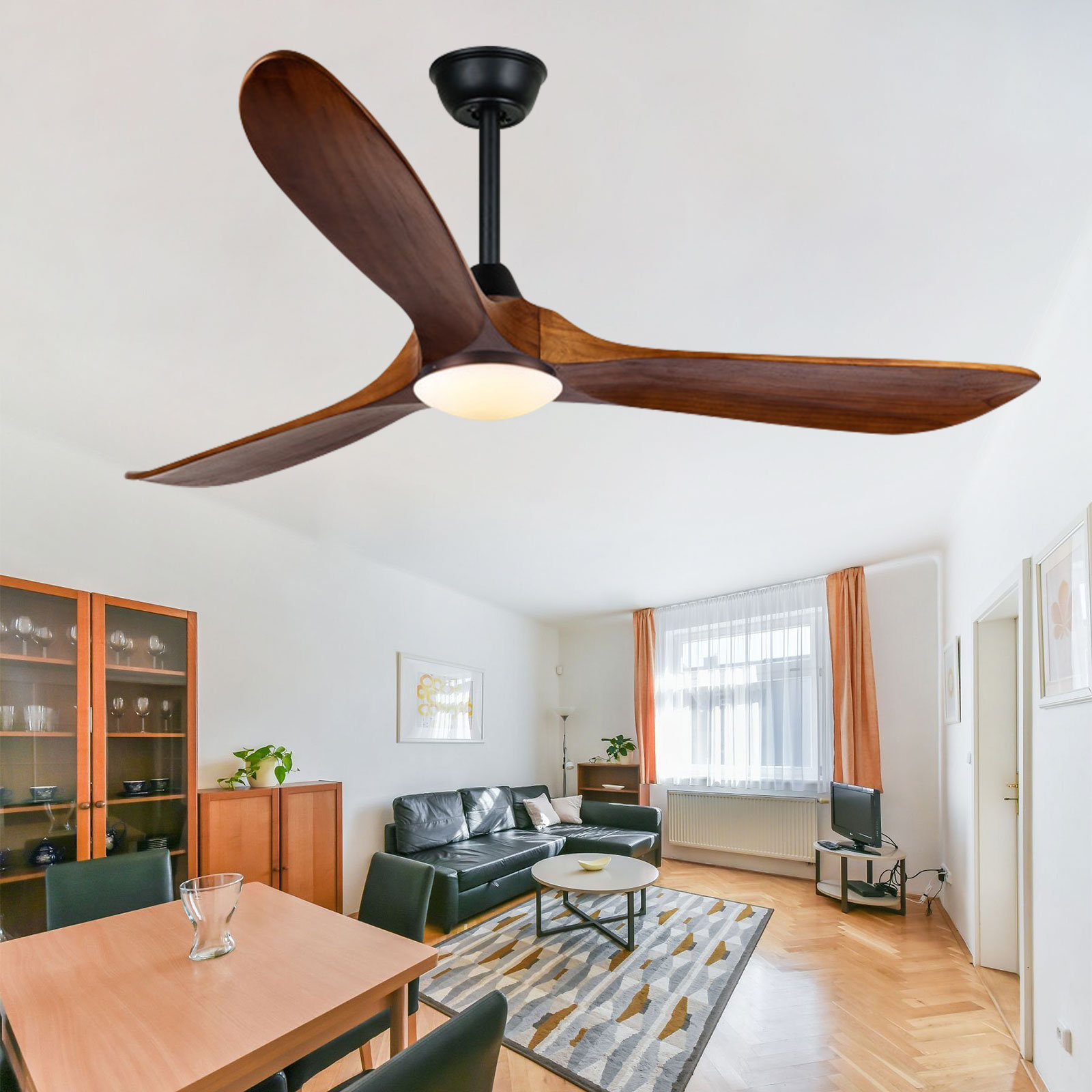 Wrought Studio™ 3 - Blade Modern Solid Wood Ceiling Fan With Light And ...