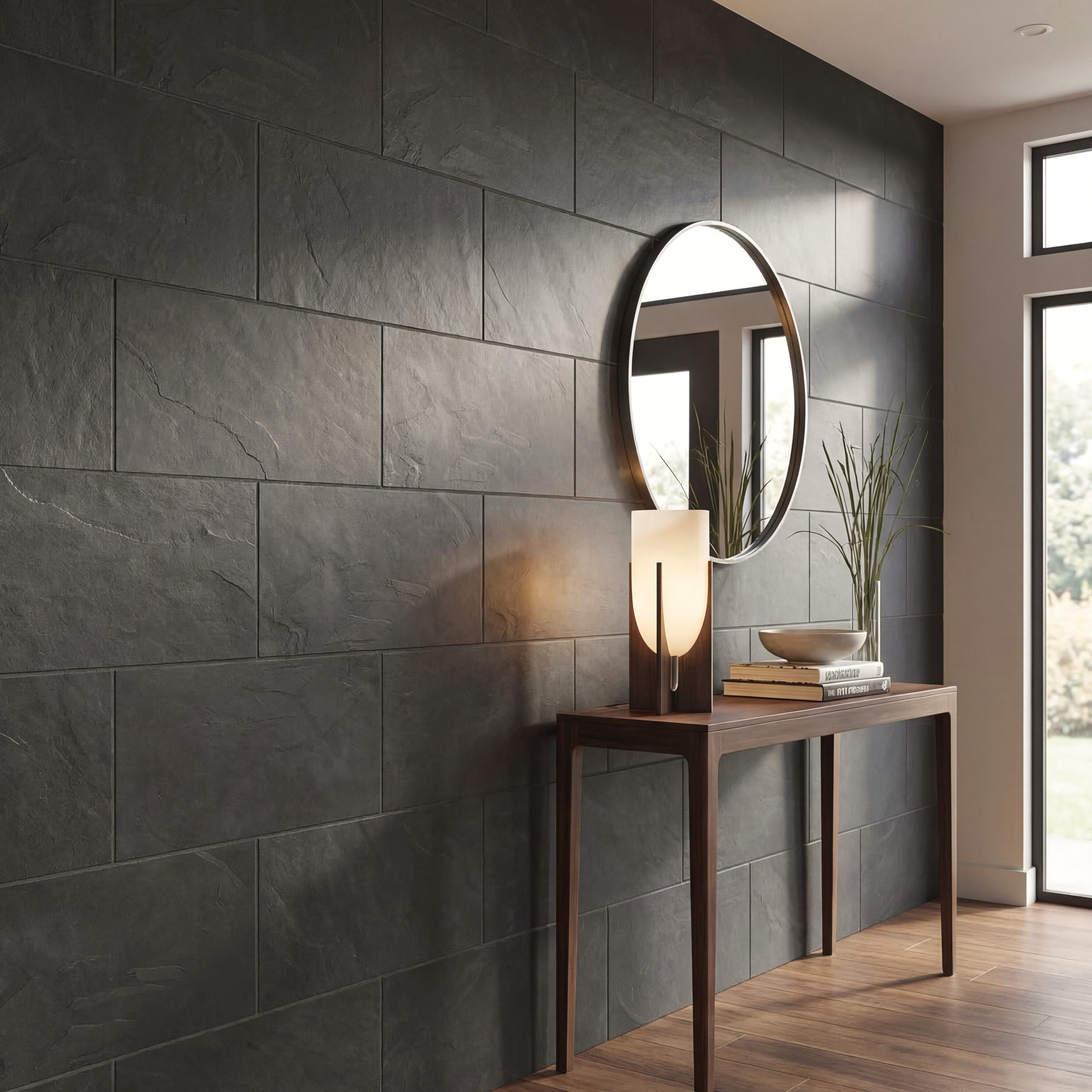 Ackland Camden 12 in. x 24 in. Gauged Slate Floor and Wall Tile ...