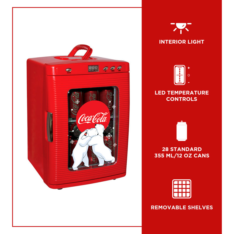 Koolatron Europe Coca Cola Mini Fridge 25L Portable Cooler Warmer 28 ...
