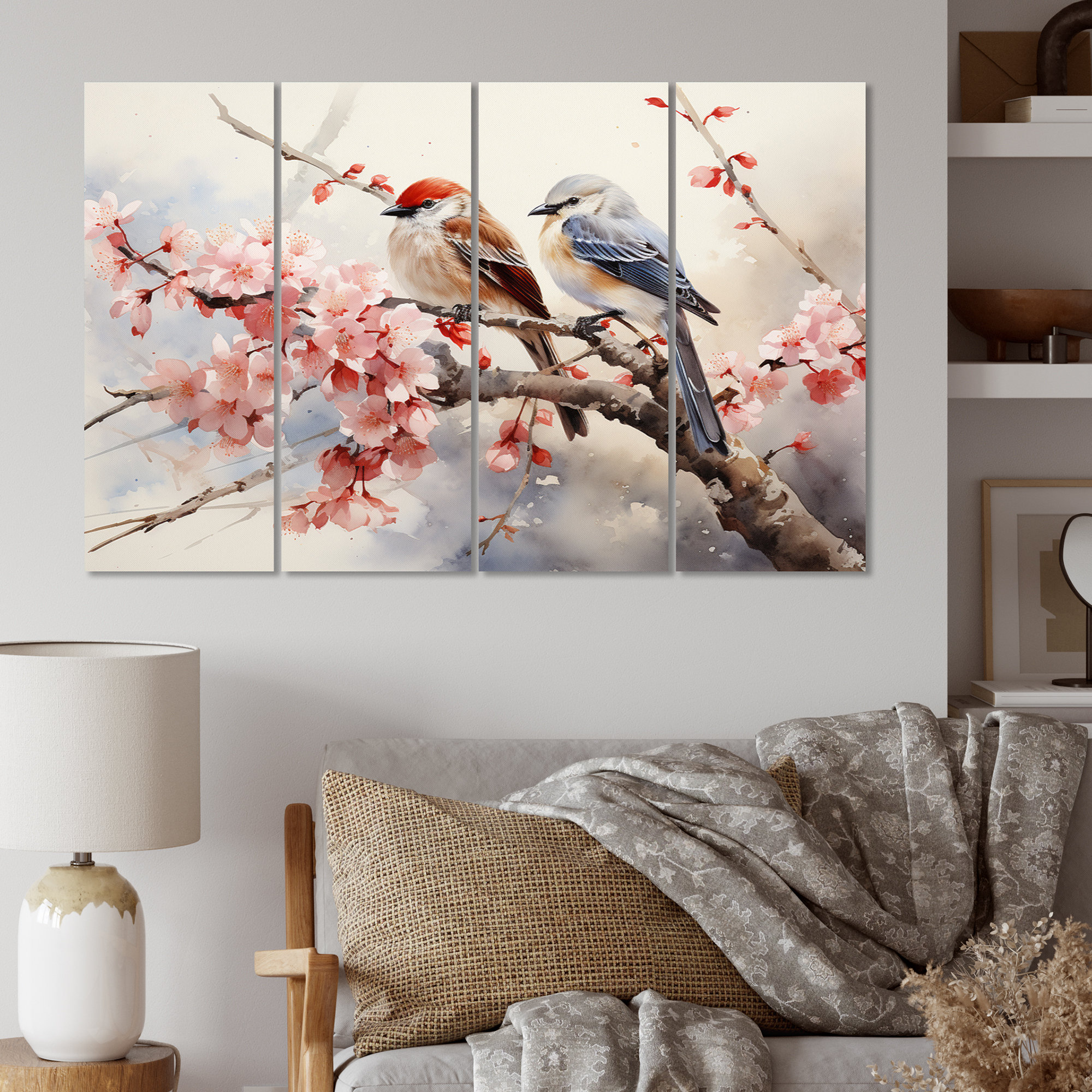 Design Art Asian Art Sumi Bird Serenity VI - Asian Art Metal Art Print ...