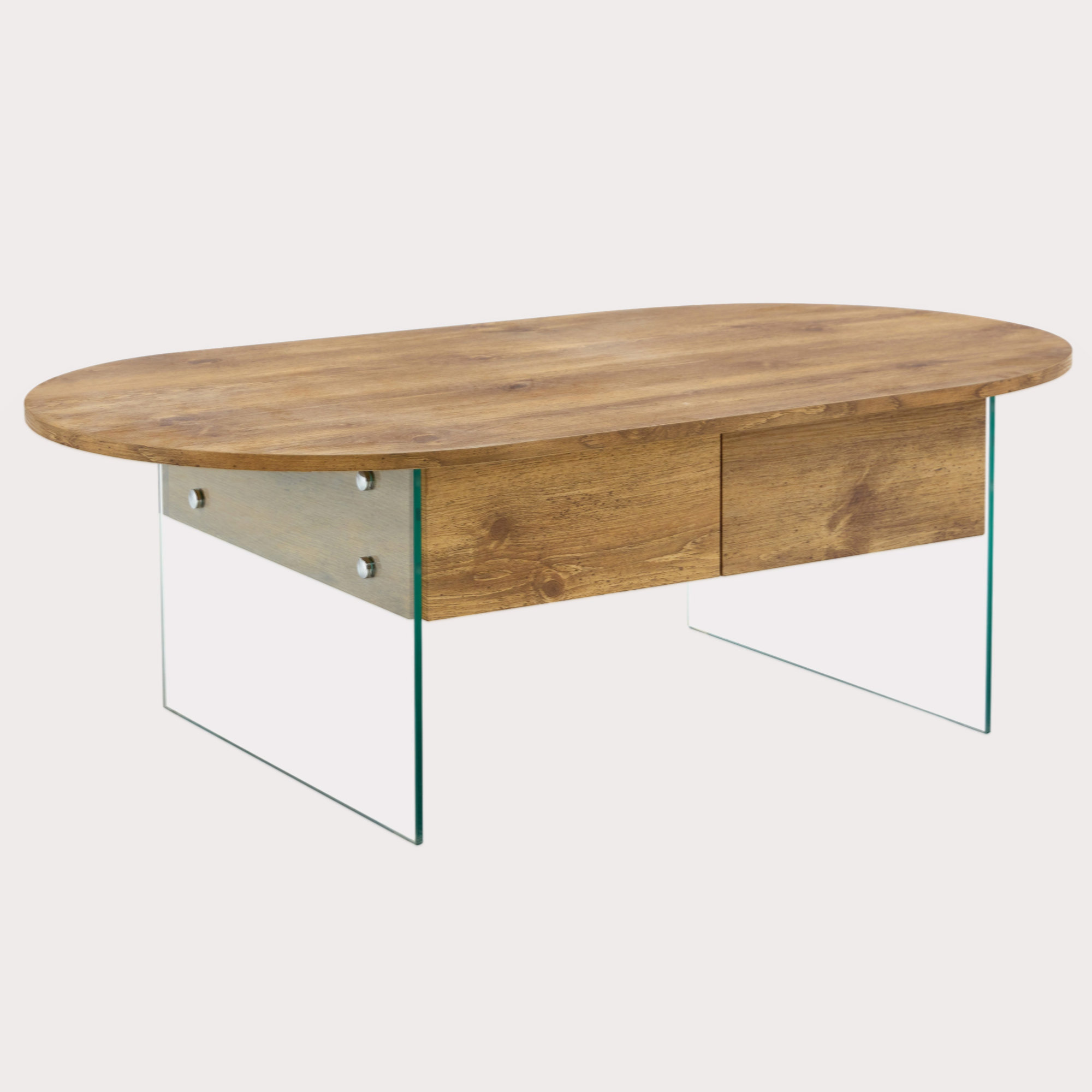 Wrought Studio™ Cozy Natural Oval Double Drawer Coffee Table - Multi ...