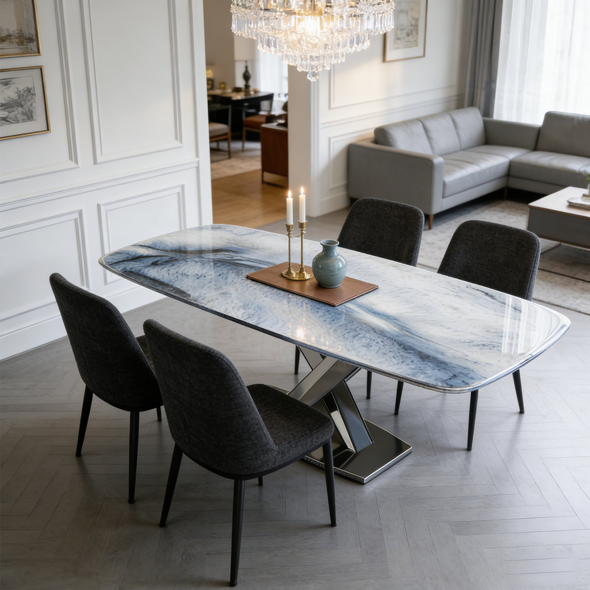 Corrigan Studio® Rectangular marble tabletop Dining Table | Wayfair