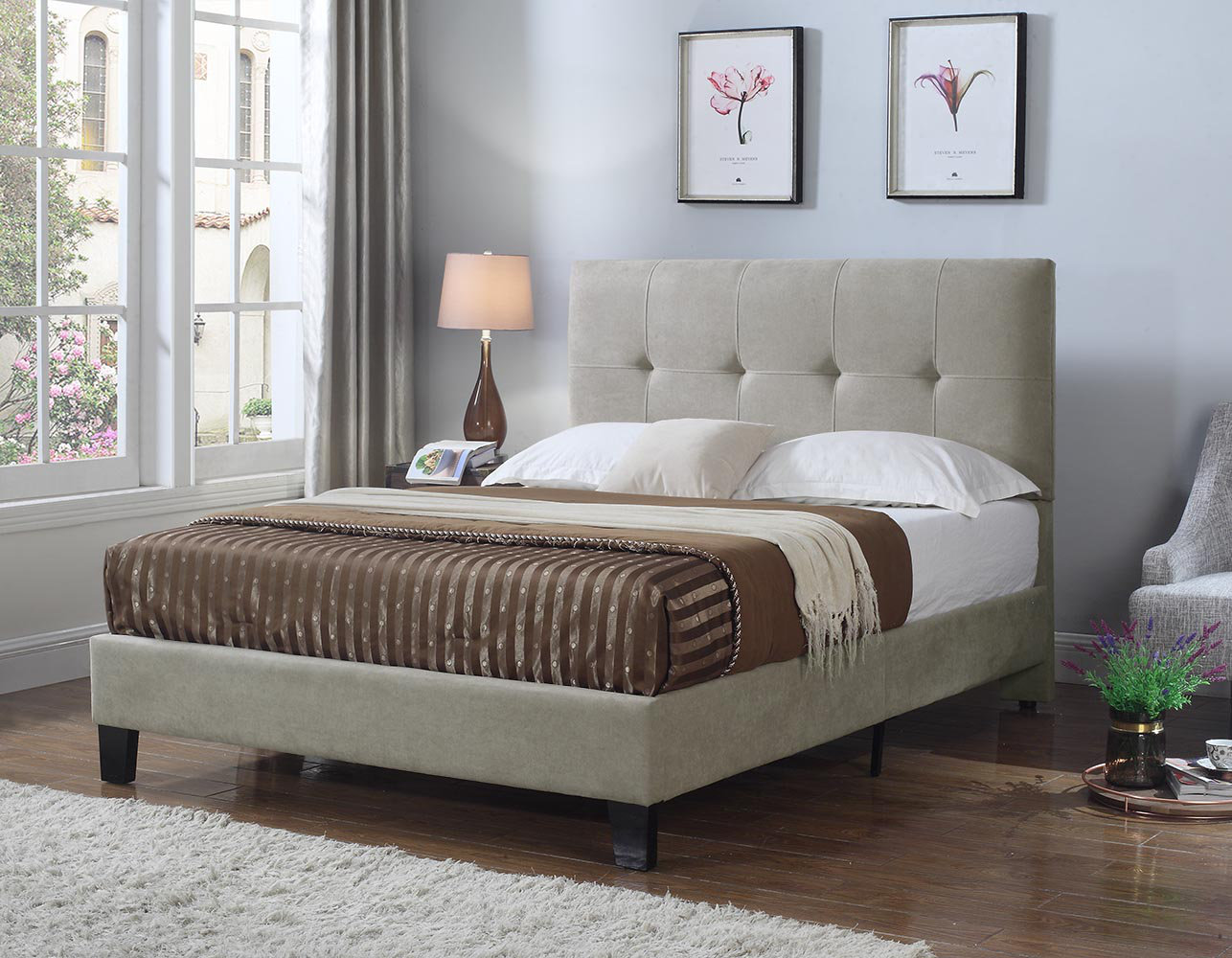 Andover Mills™ Nance Solid Wood Upholstered Standard Bed & Reviews ...
