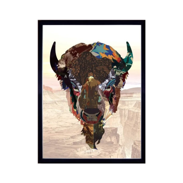 Union Rustic Hand Crafted Card Stock 3D Collage Art Framed On Paper by ...