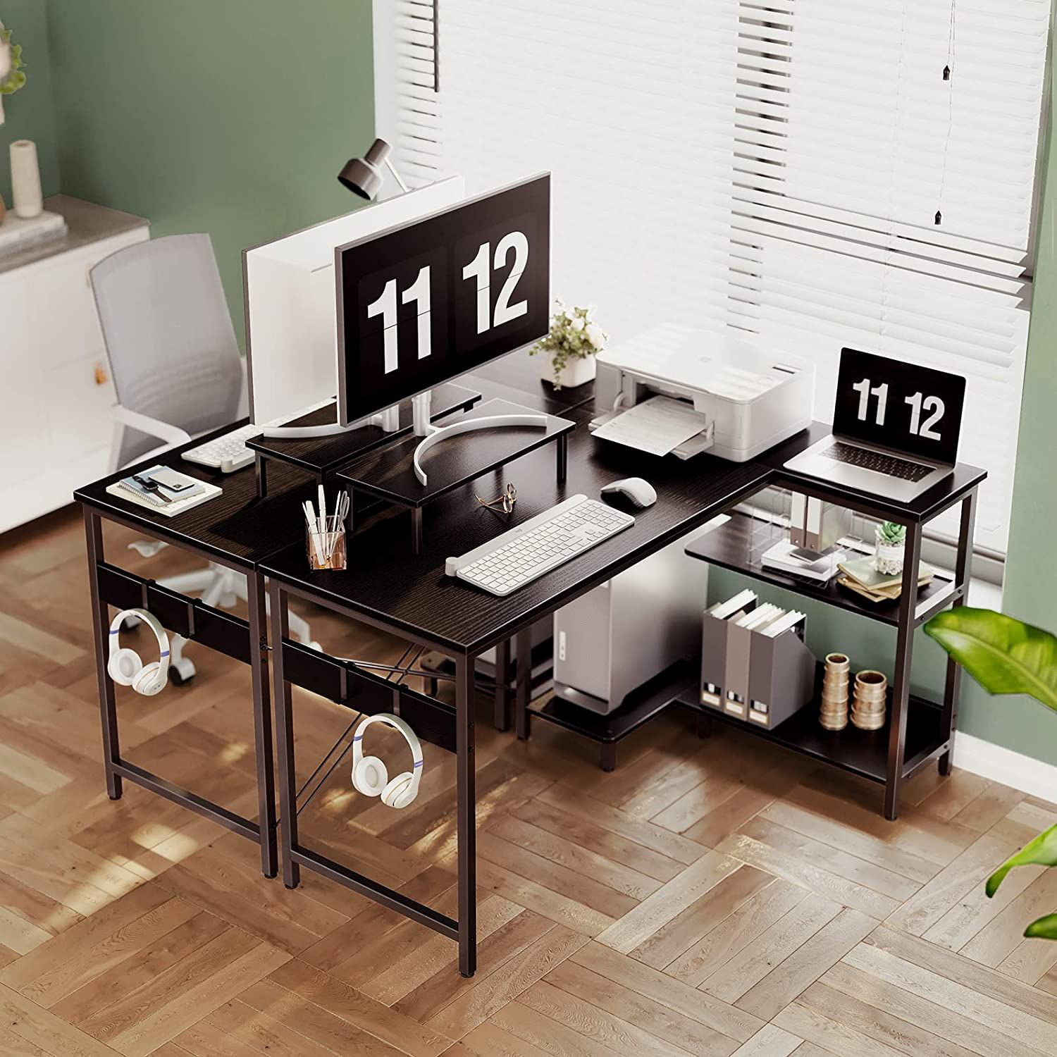 Latitude Run® Steves L-Shaped Computer Desk | Wayfair