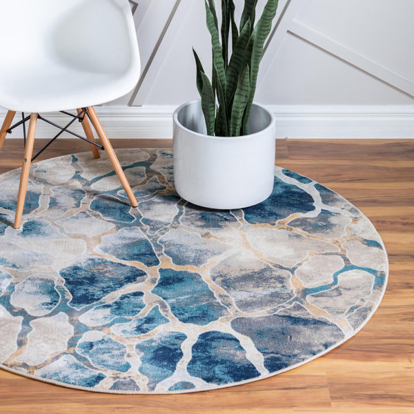 17 Stories Brantlie Abstract Blue/Gray/Beige/Tan Area Rug & Reviews ...