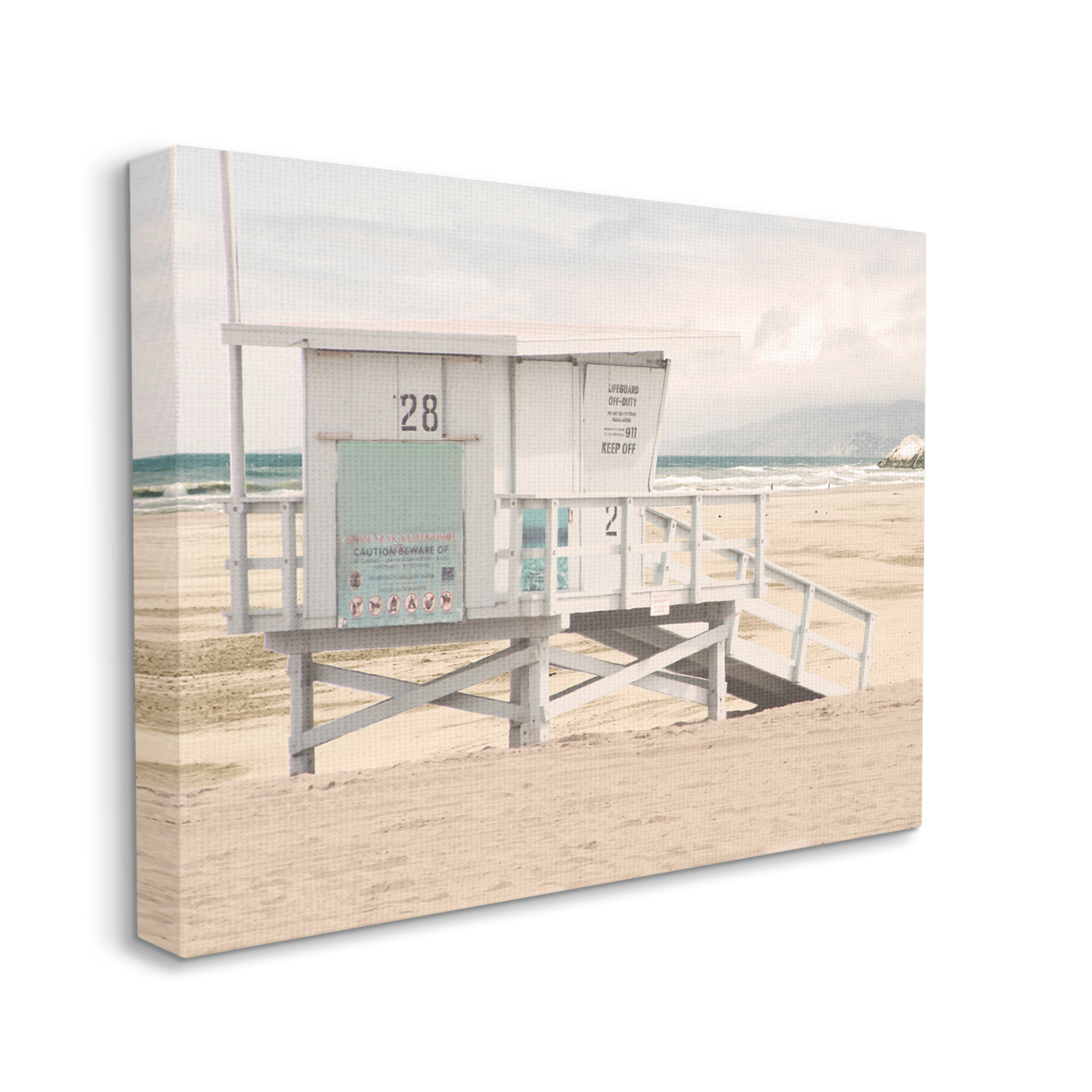 Highland Dunes Lifeguard Hut On Beach Canvas Wall Art Design By Marcus ...