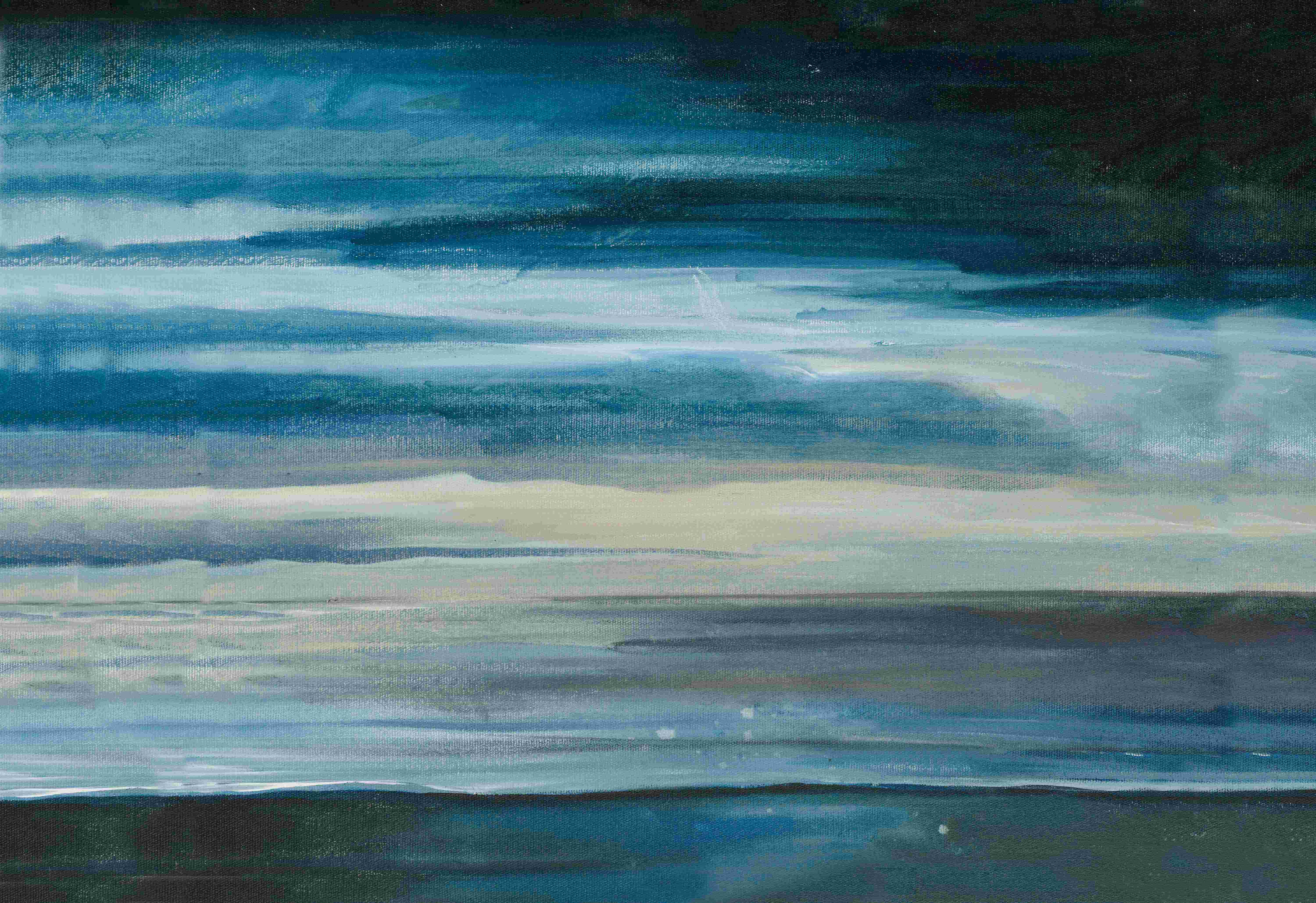 Highland Dunes Abstract Sea Blue 2 - Wrapped Canvas Painting | Wayfair