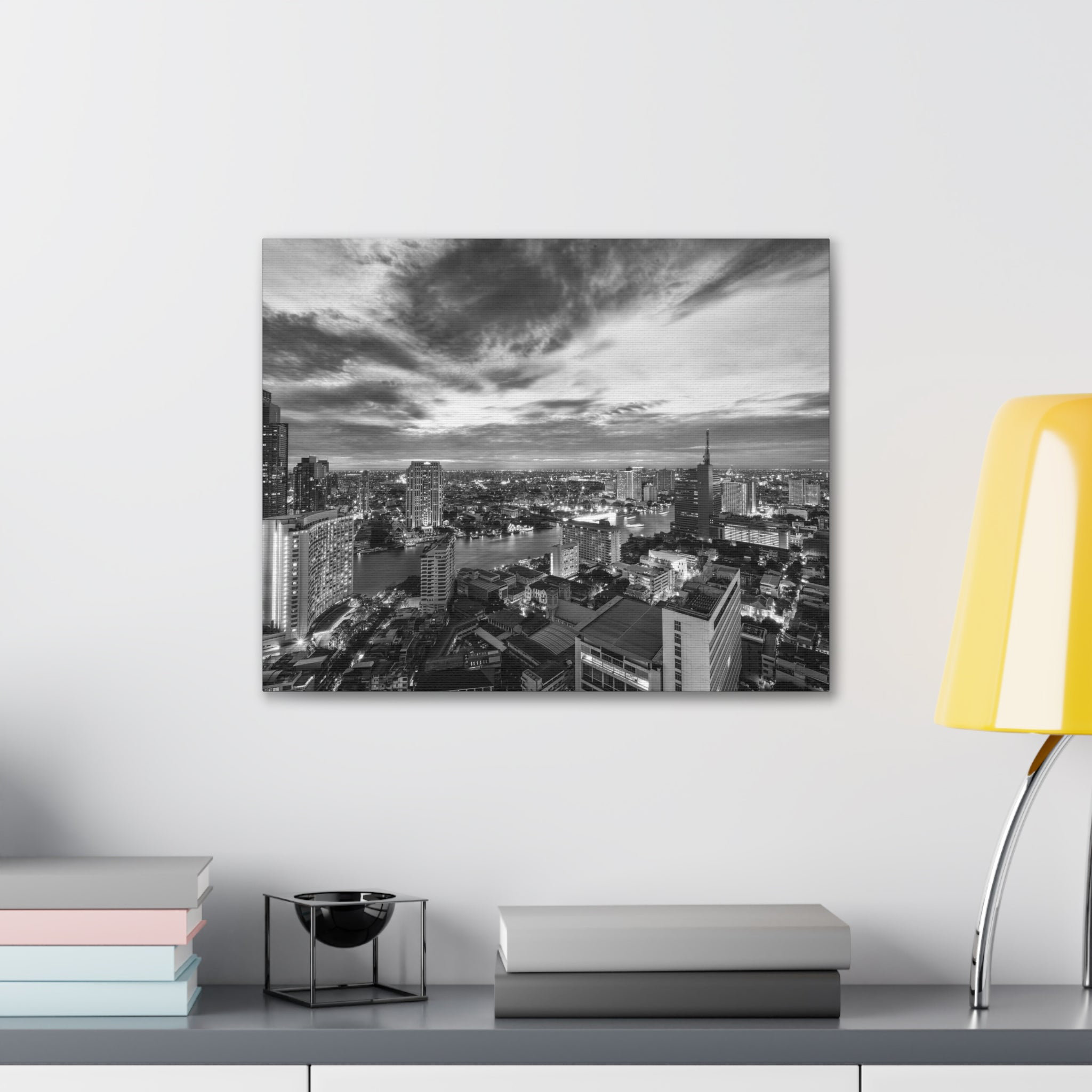 Latitude Run® Bangkok Black And White Skyline Canvas Artwork ...