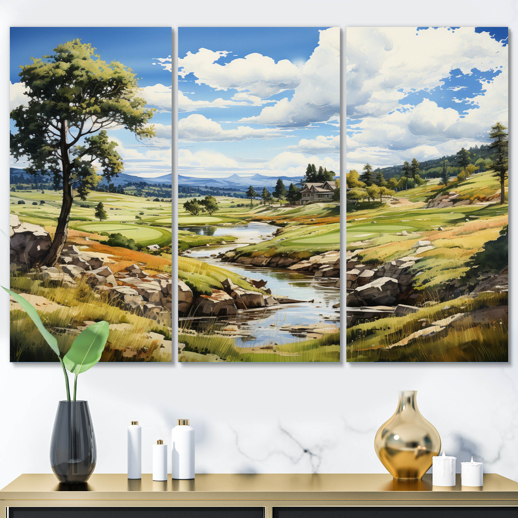 Red Barrel Studio® Lake And River Tranquility I - Landscapes Metal Wall ...