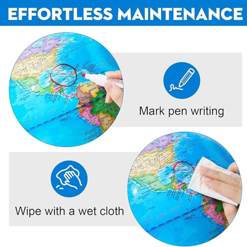 Winston Porter Tabletop World Globe Desk Decoration, 360° Horizontal ...