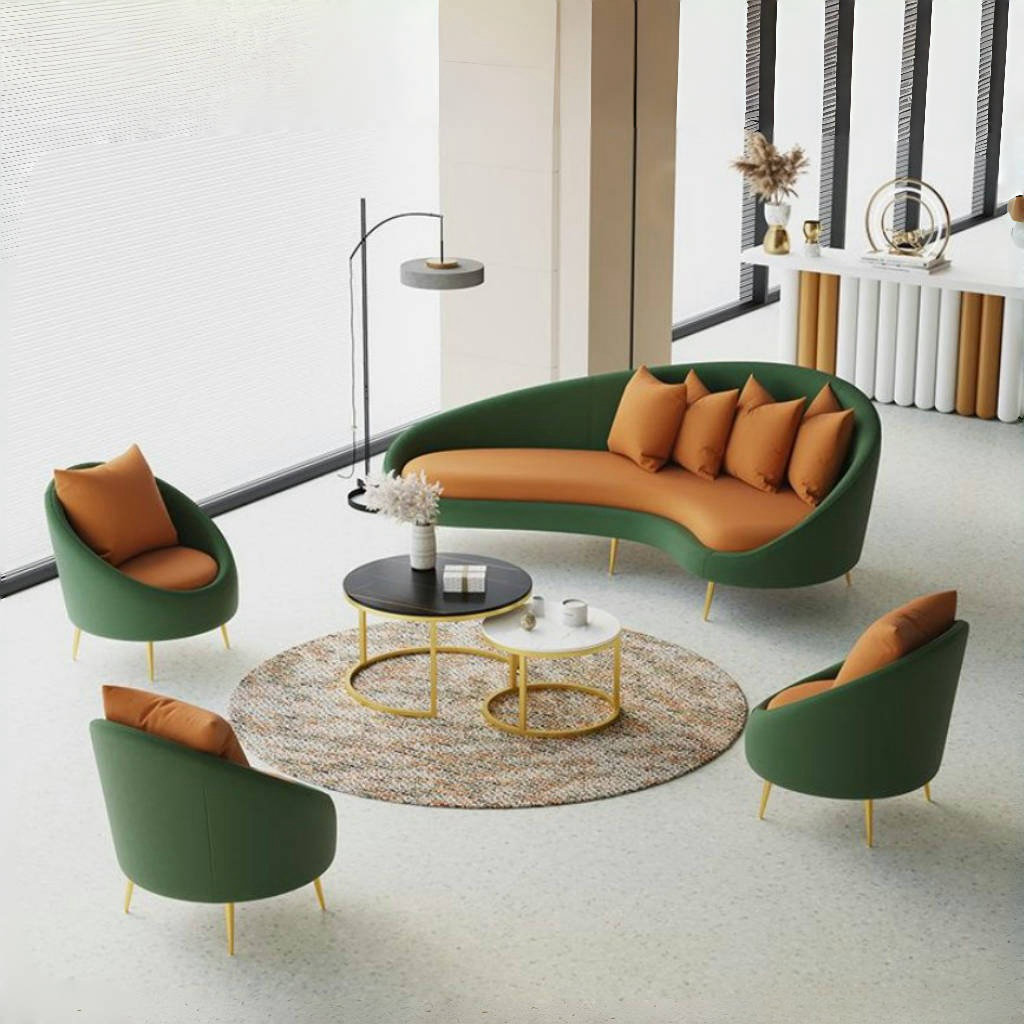 Lifton Simple curved sofa coffee table combination - Wayfair Canada