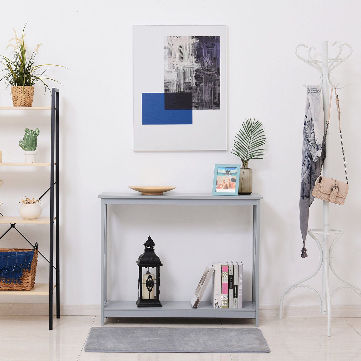 Ebern Designs 2-Tier Console Table, Sofa Side Table With Storage Shelf ...