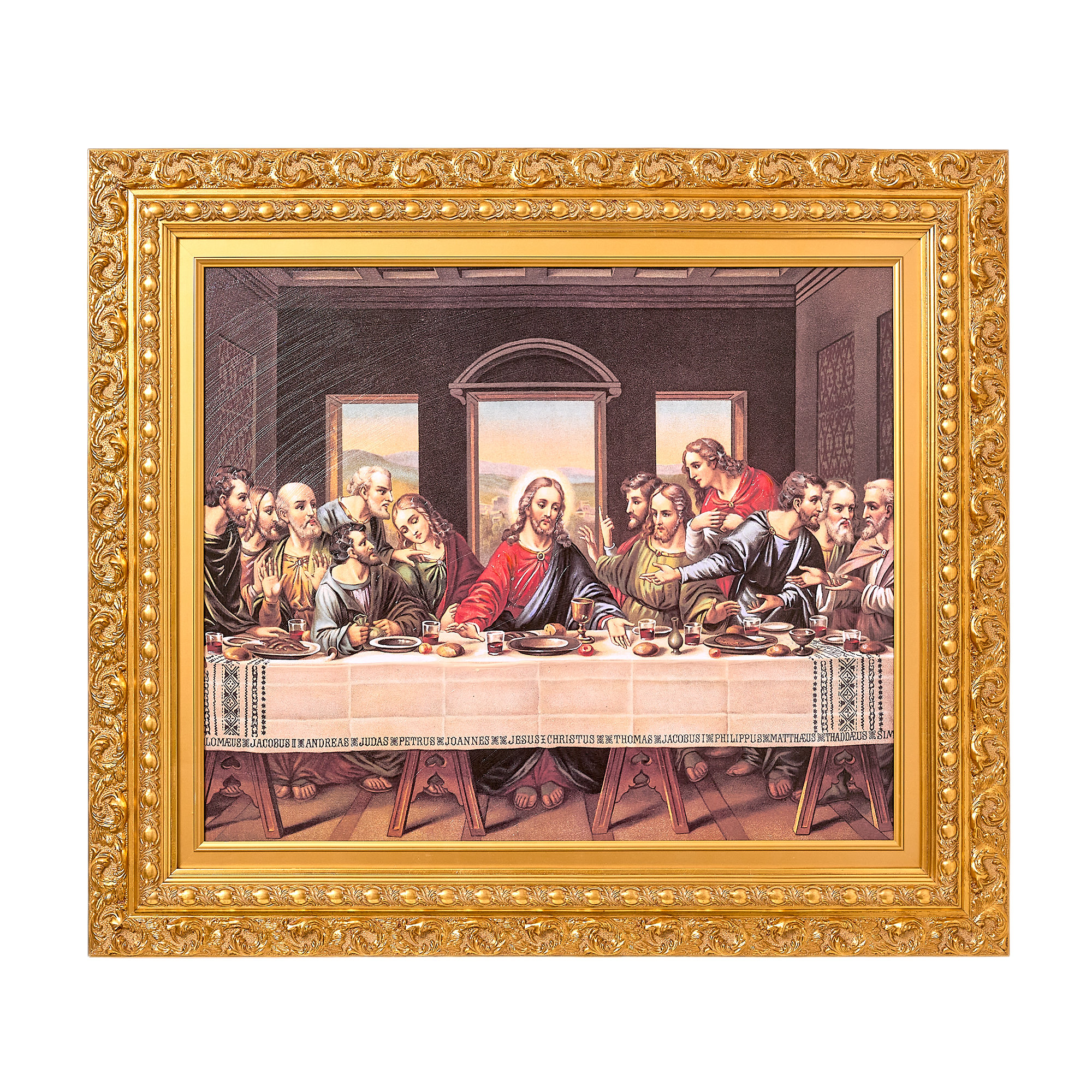Vault W Artwork Ornate Framed The Last Supper Canvas Print by Leonardo ...