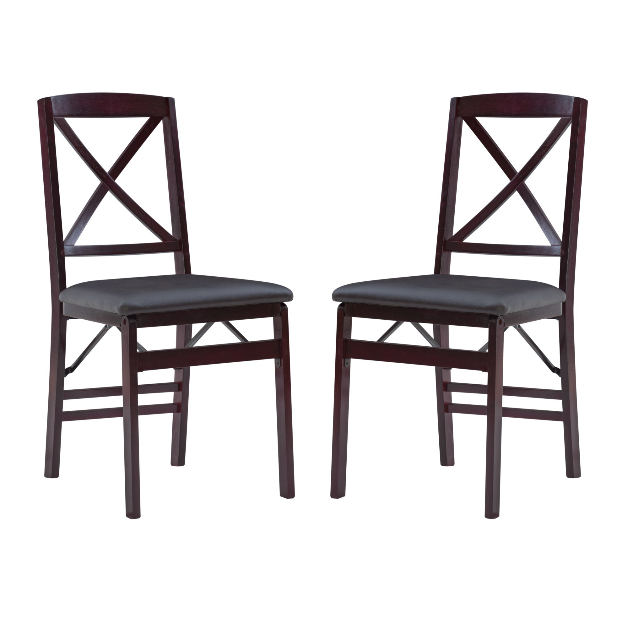 Andover Mills™ Clarke X Back Faux Leather Folding Dining Chair ...