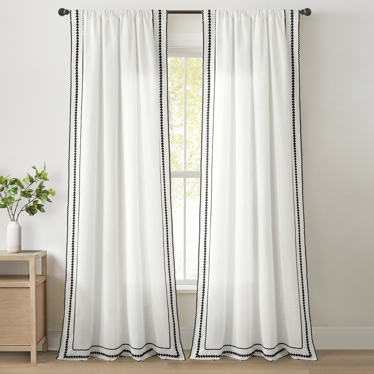 Birch Lane™ Yori Polyester Blend Semi-Sheer Curtain Panel & Reviews ...