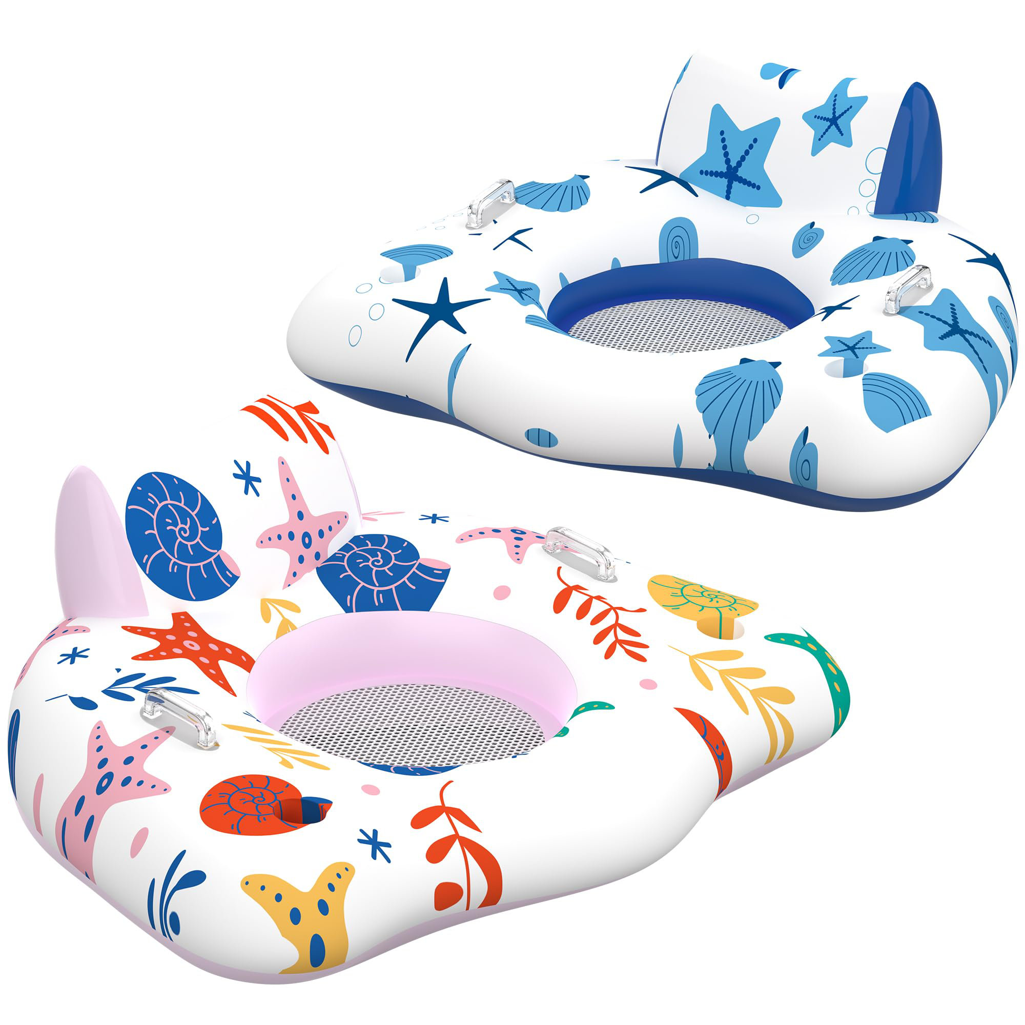 Utibia Inflatable Pool Floats Adult, 2 Pack Floating Lounge Chairs with ...