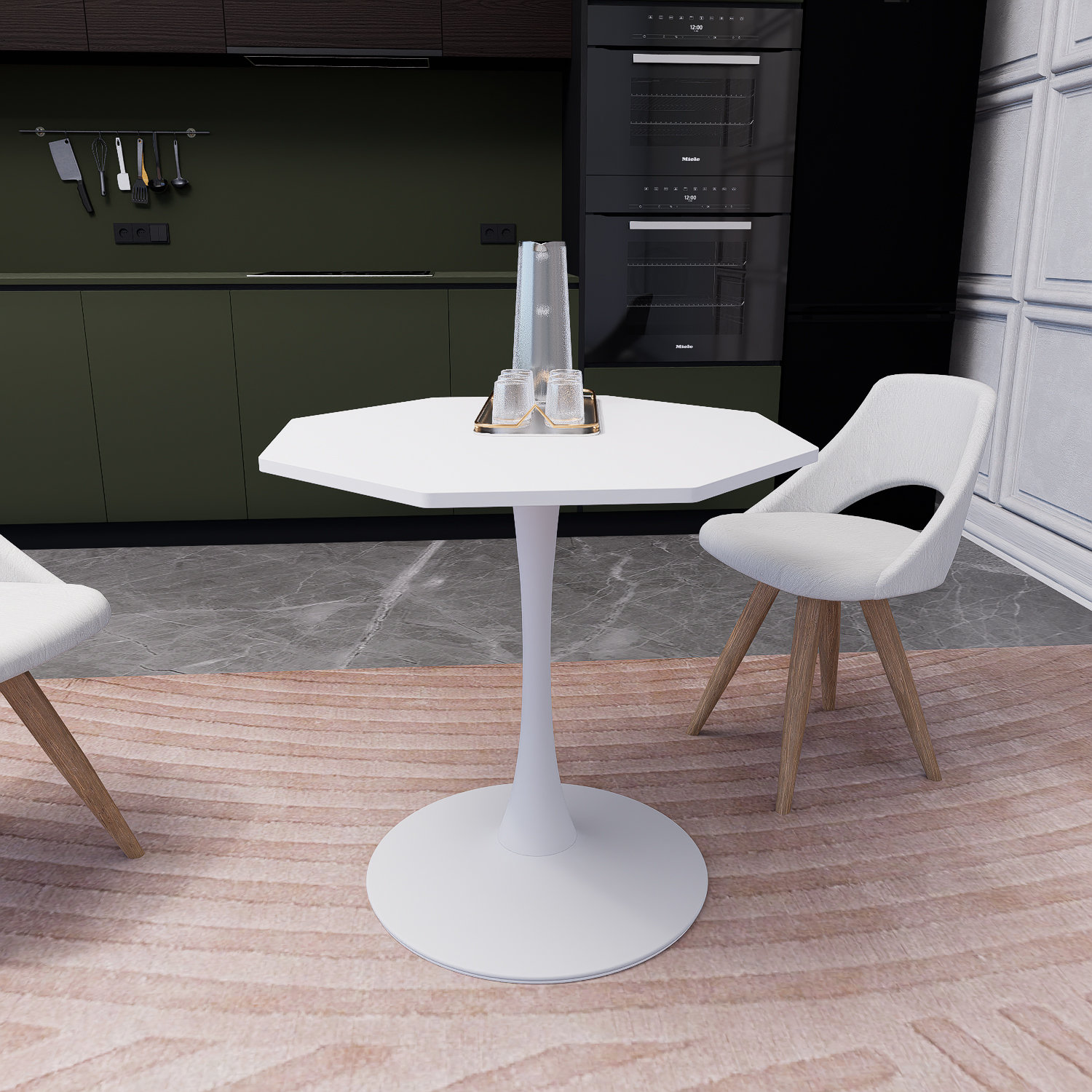 Wrought Studio™ 31.50" White Modern Octagonal Coffee Table With Mdf ...