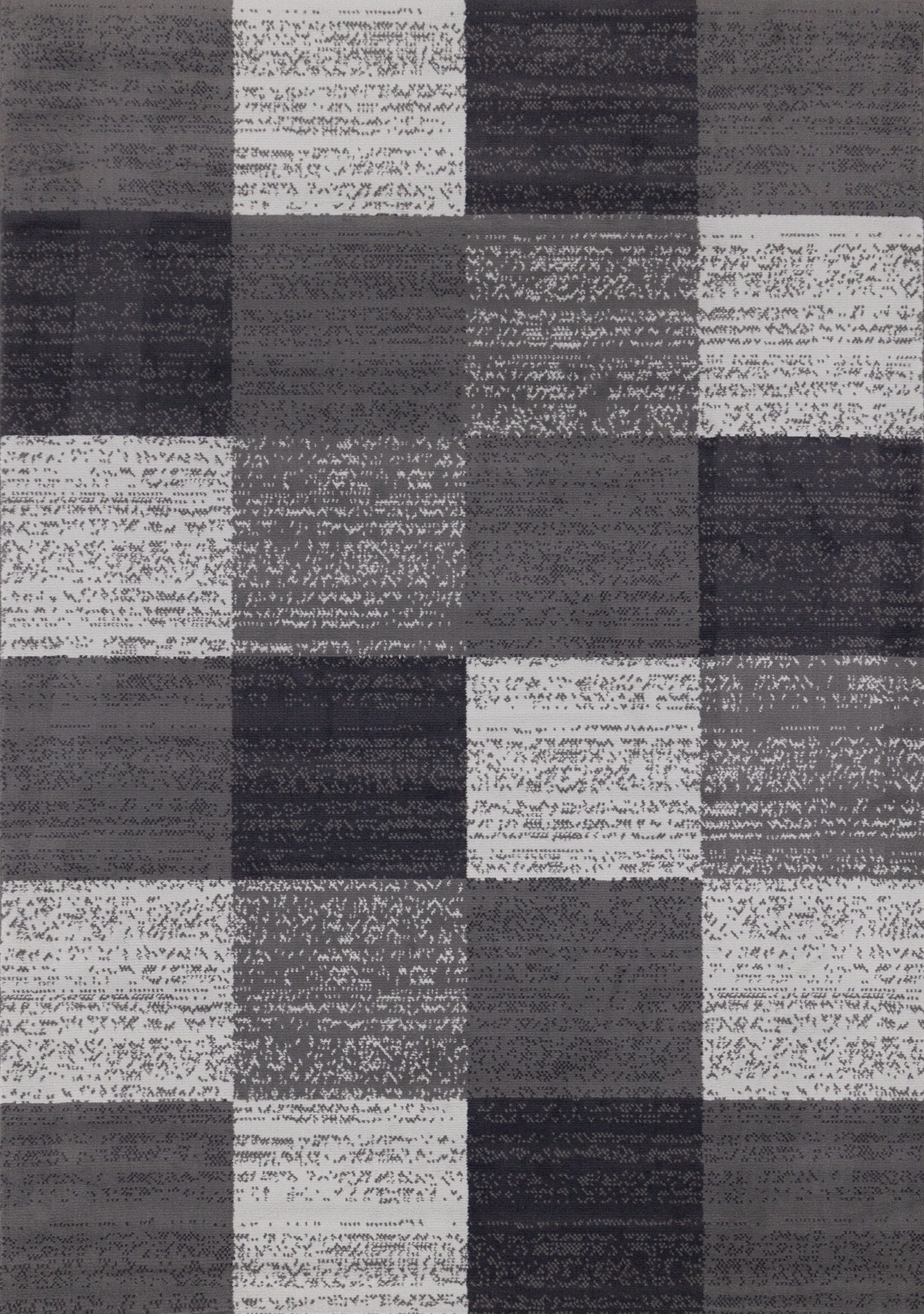 Ebern Designs Mahlikka Checkered Grey Area Rug, 4'7" X 6'7" | Wayfair