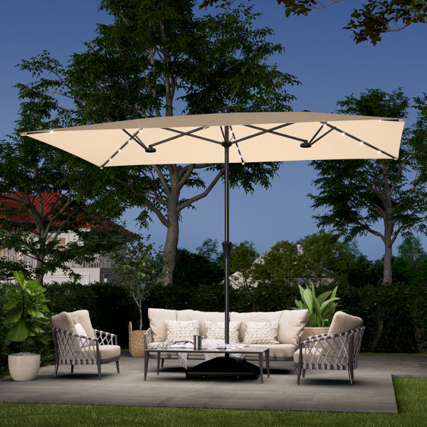 Arlmont & Co. LED Large Double-Sided Rectangular Outdoor Patio Market ...