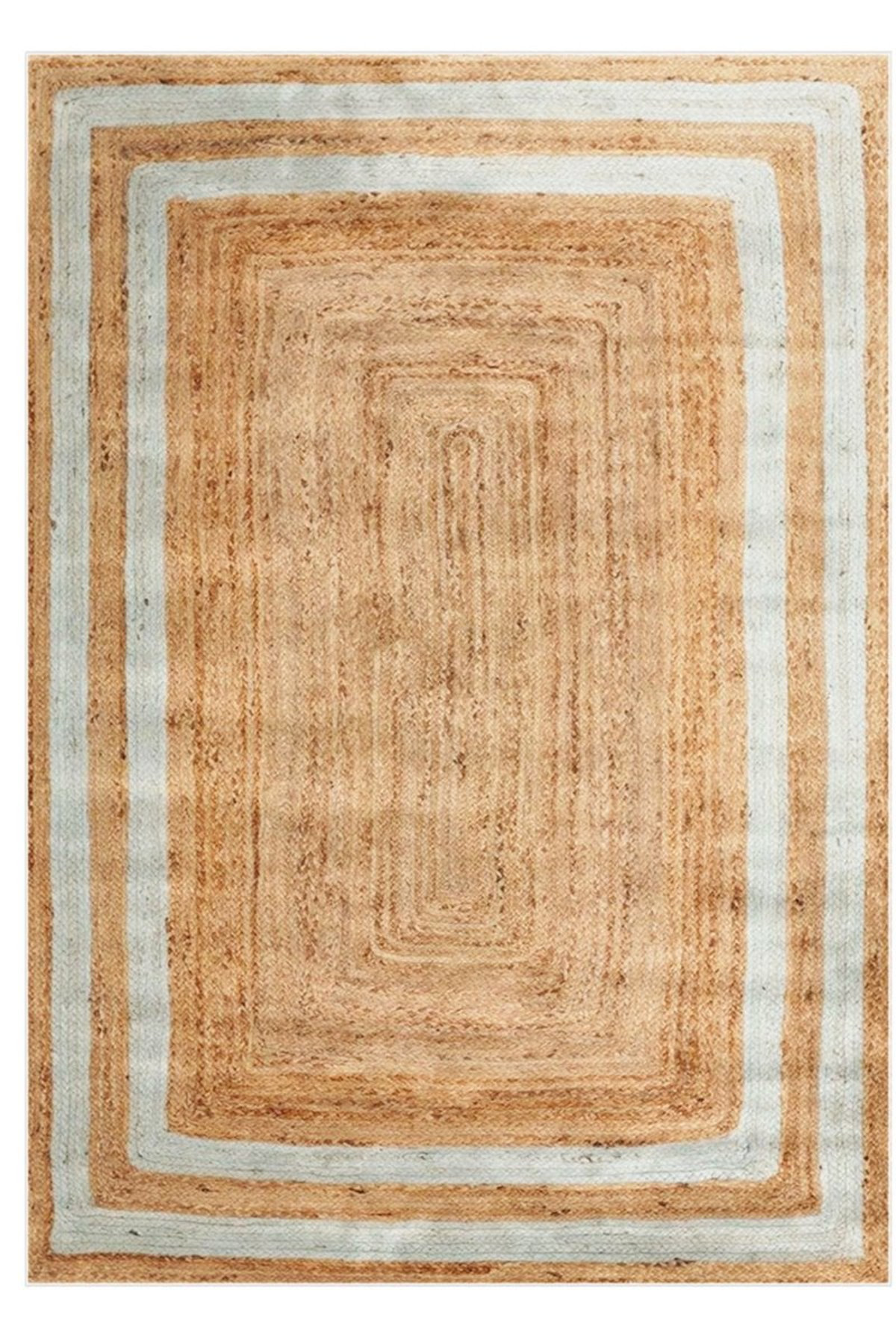 Rugpera Cestinas Beige And White Color Geometric Design Carpet Machine ...