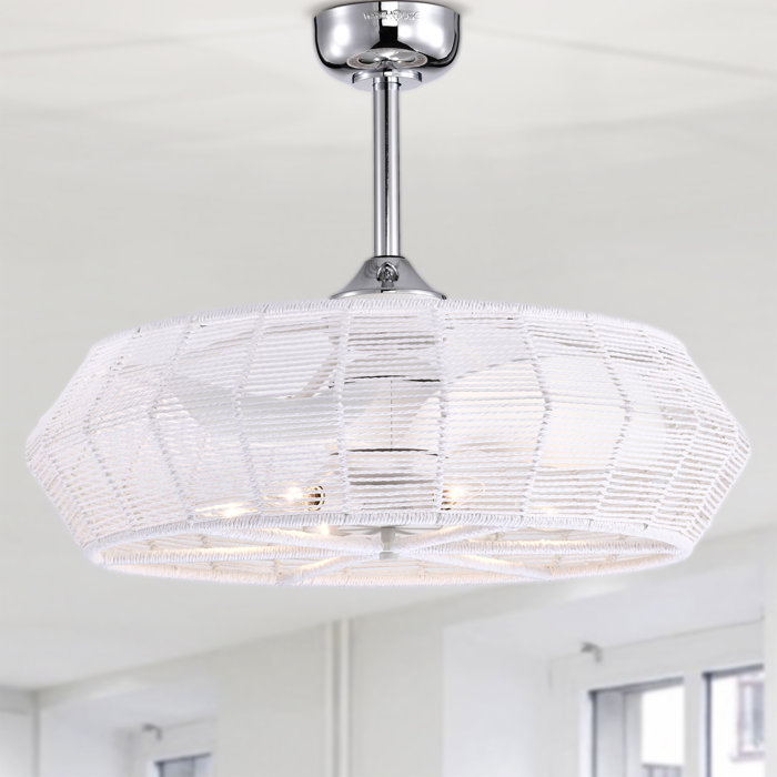 Warehouse of Tiffany Akasha 28 Inch Rattan Rope Ceiling Fan 6 Light ...