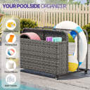 JolyDale Poolside Deck Box, Poolside Storage Organizer With Pe Rattan ...