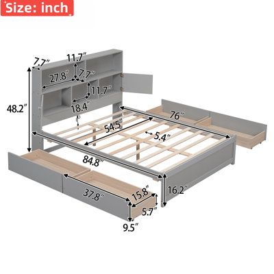 Latitude Run® Pilypas Bookcase Bed | Wayfair