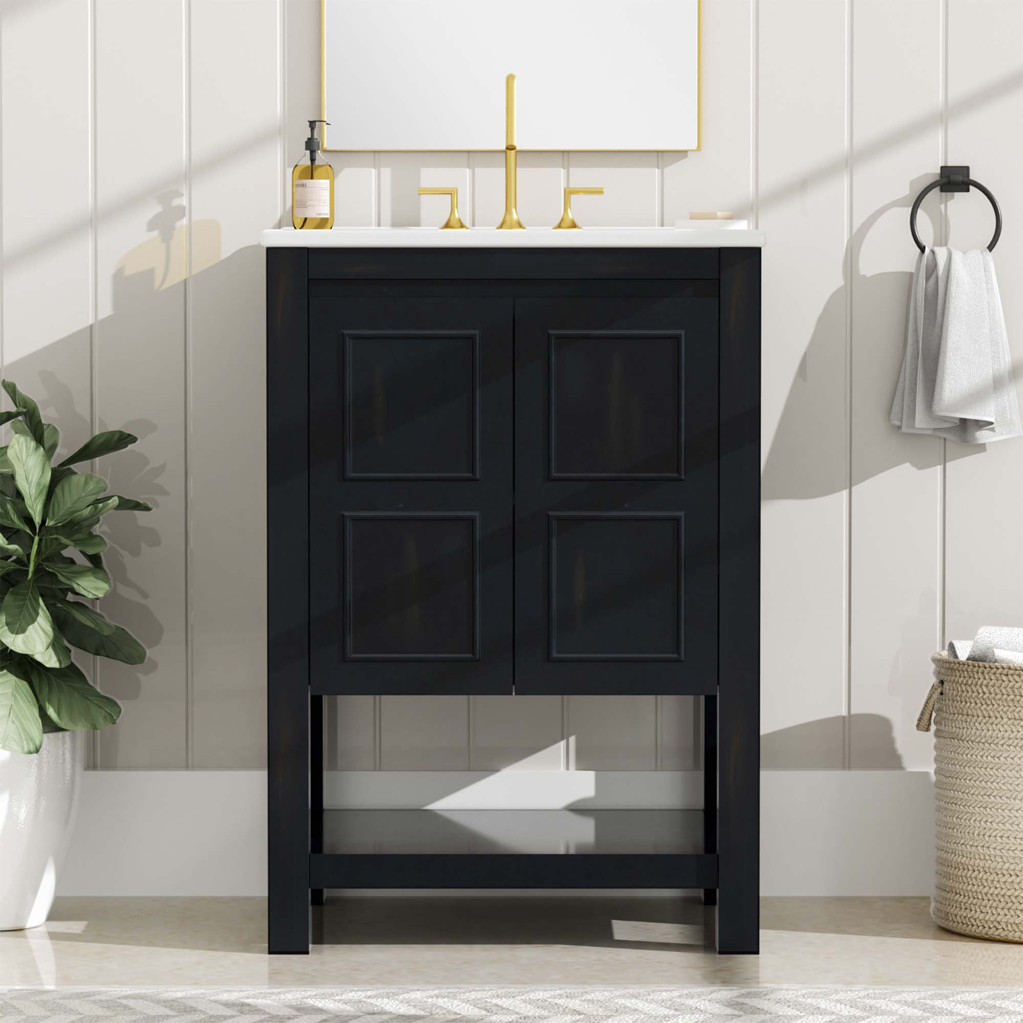 Ebern Designs Skilken 18.30'' Single Bathroom Vanity with Solid ...