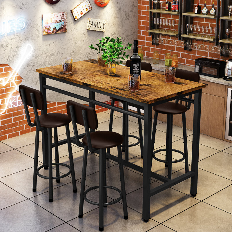 17 Stories Waal 4 - Person Counter Height Breakfast Nook Dining Set ...