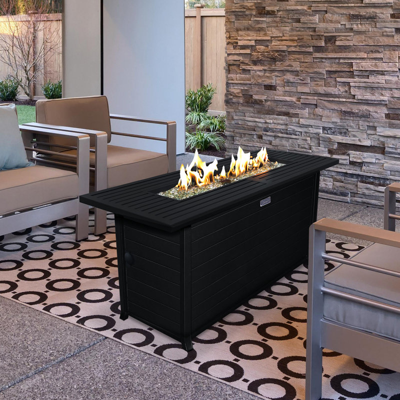 Sunbeam Linear Aluminum Propane/Natural Gas Fire Pit Table & Reviews ...
